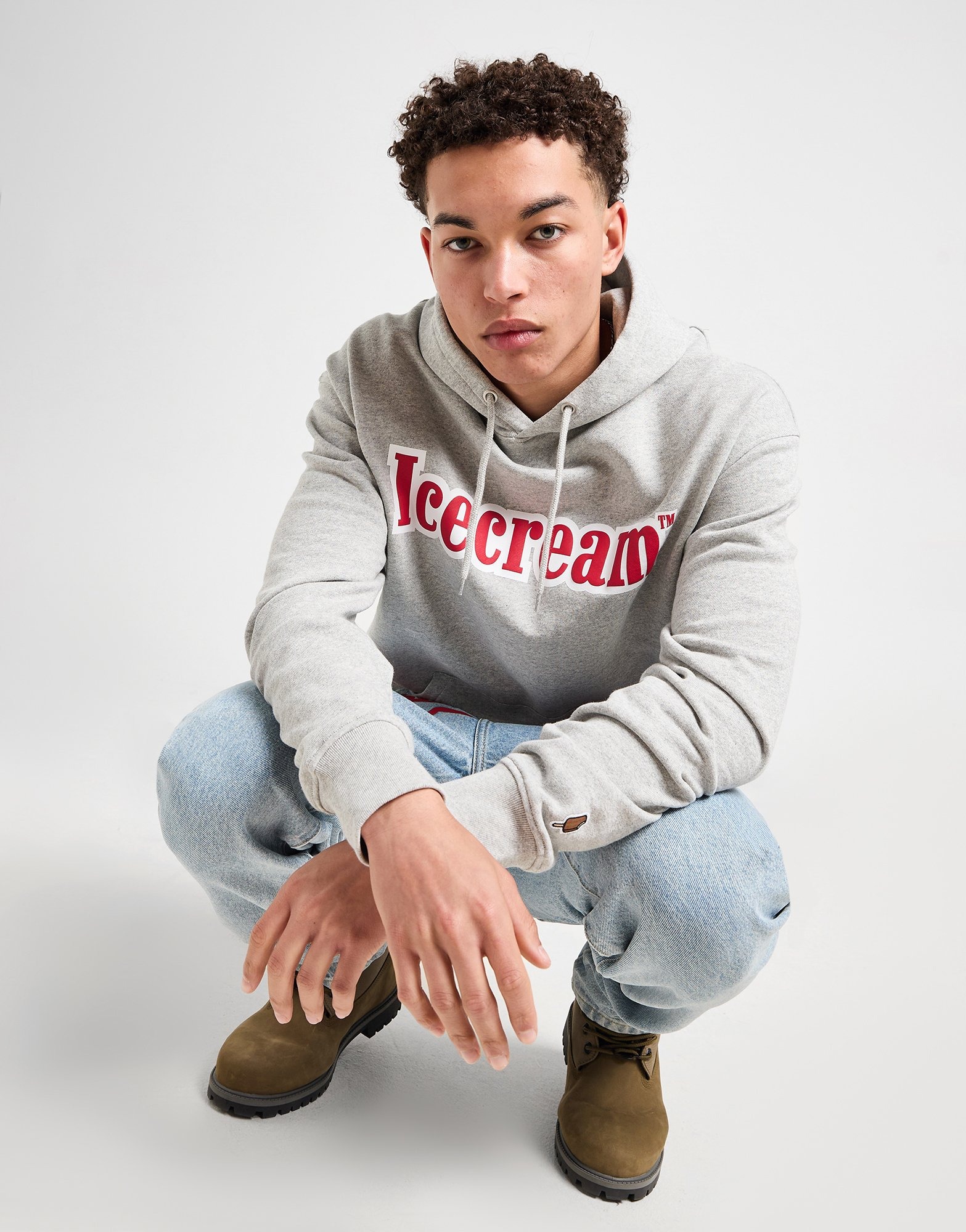 Grå ICECREAM Puff Print Logo Hoodie - JD Sports Danmark