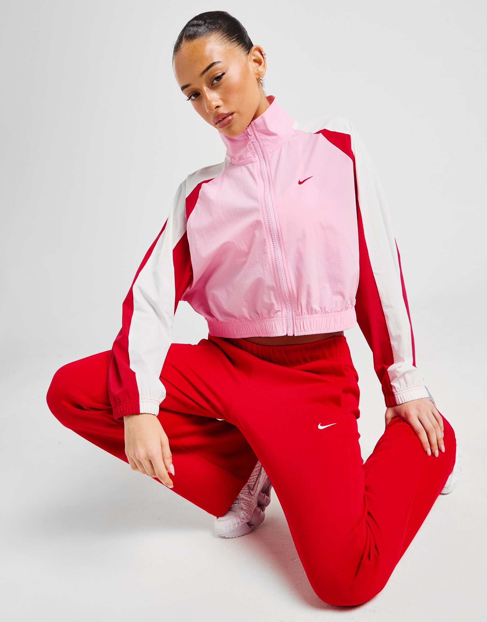 Pink Nike Essential Woven Colour Block Jacket - JD Sports Global