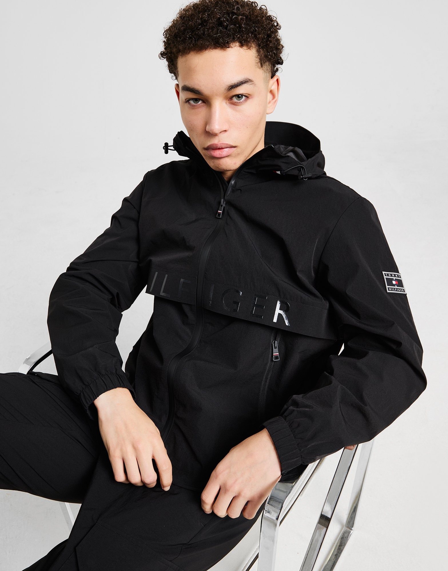 Black Tommy Hilfiger Branded Full Zip Jacket - JD Sports Global