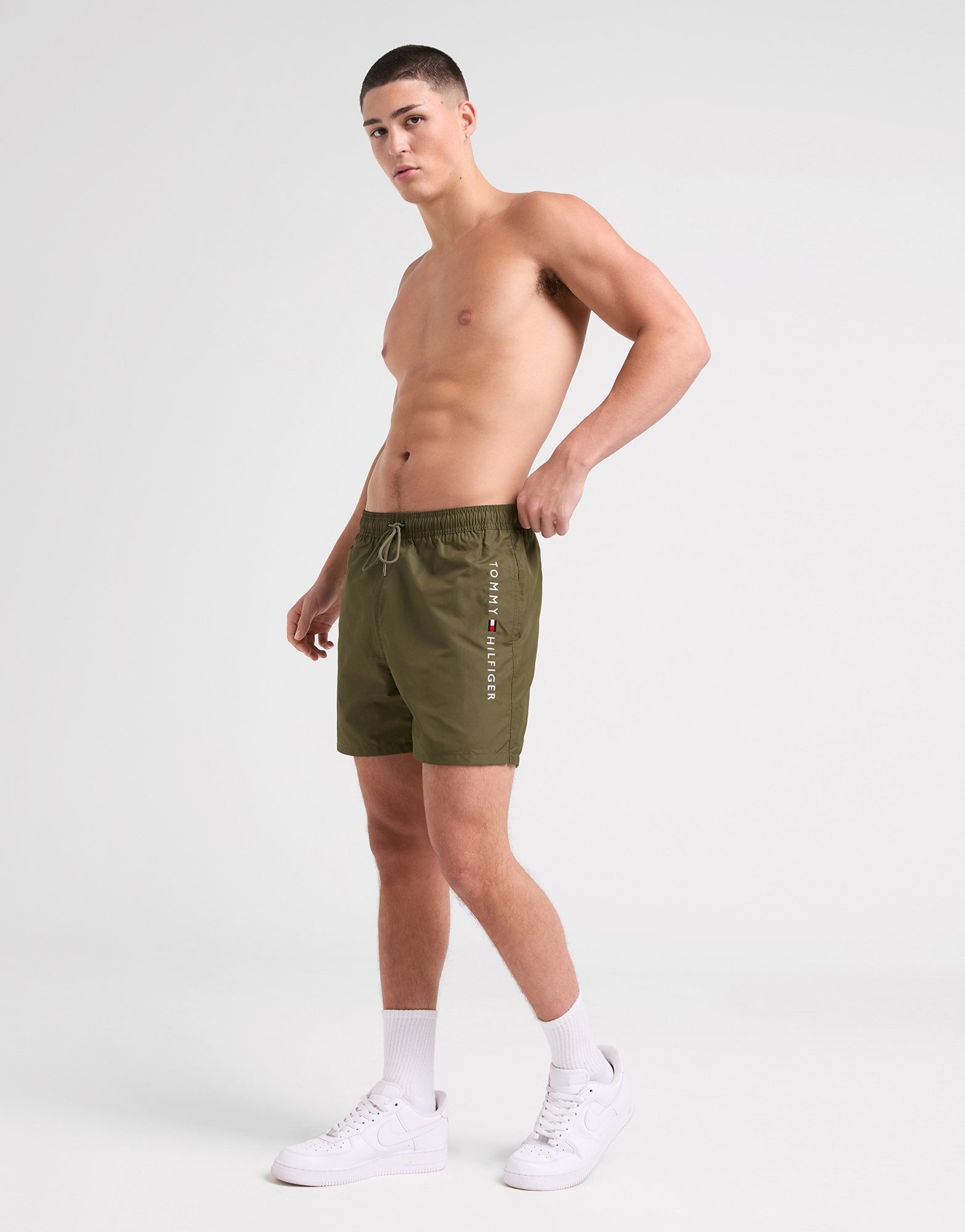 Green Tommy Hilfiger Side Logo Swim Shorts - JD Sports Ireland