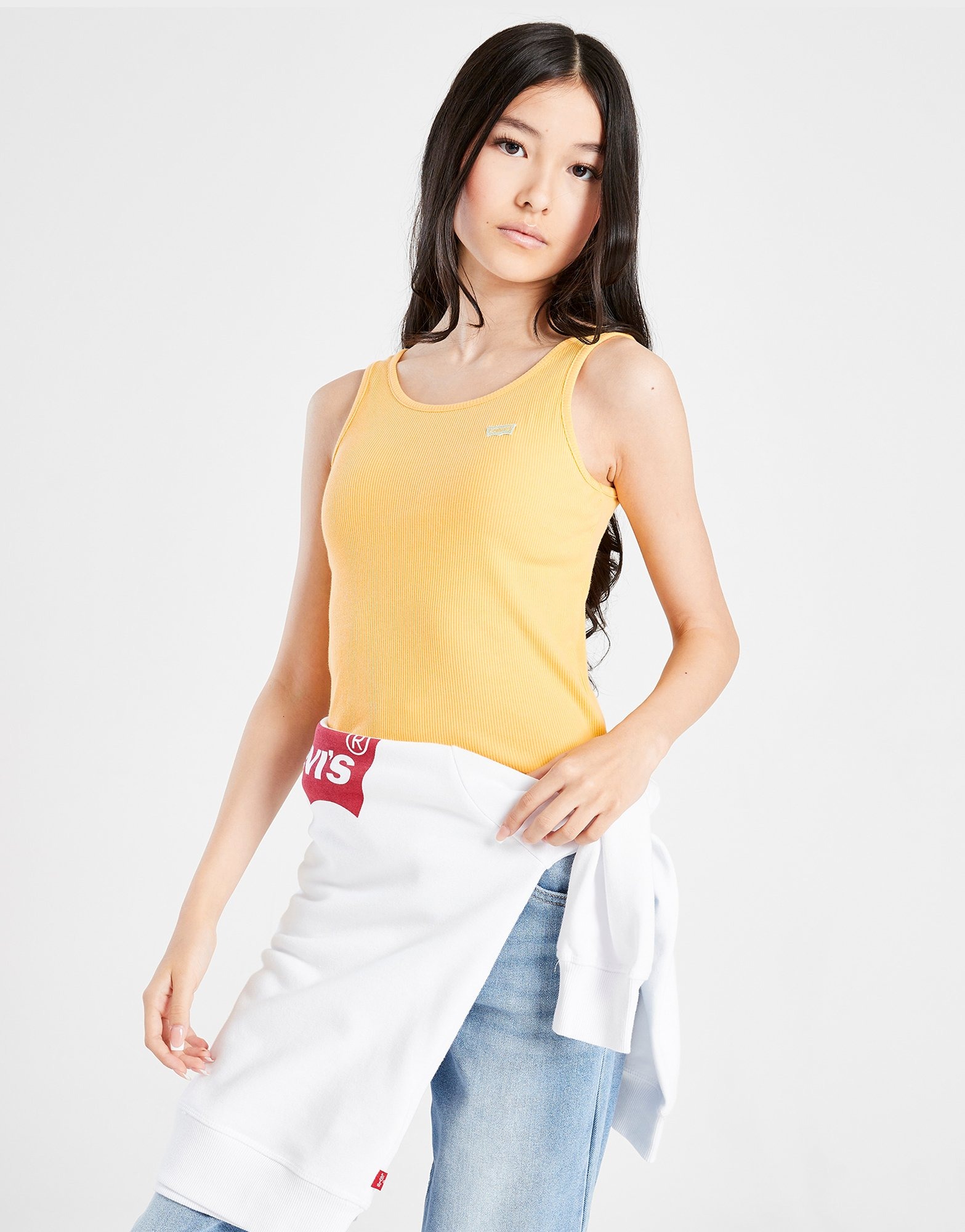 Keltainen LEVI'S Girls' Small Logo Ribbed Tank Top Junior - JD Sports Suomi