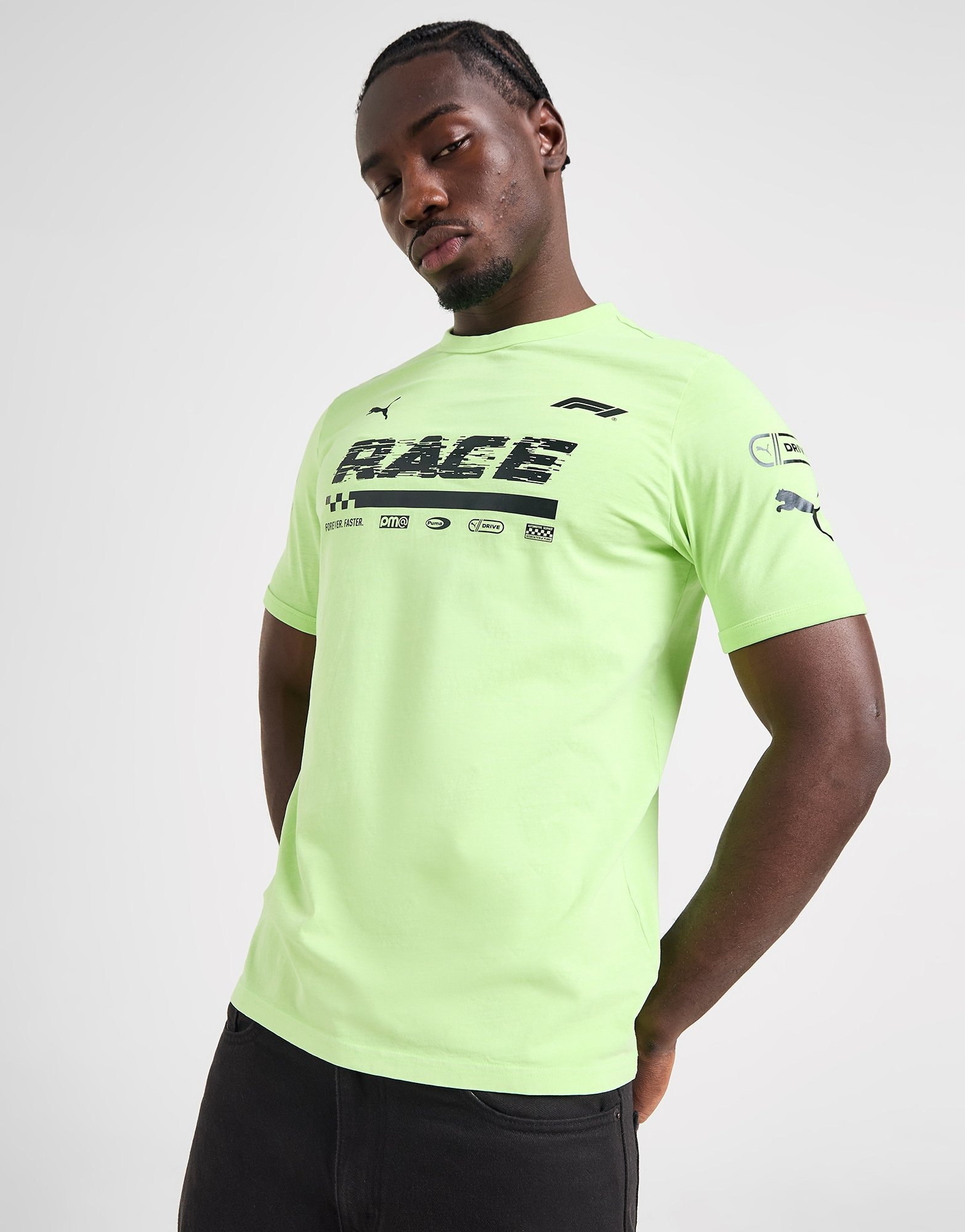 Green PUMA F1 Graphic Ringer T-Shirt | JD Sports UK