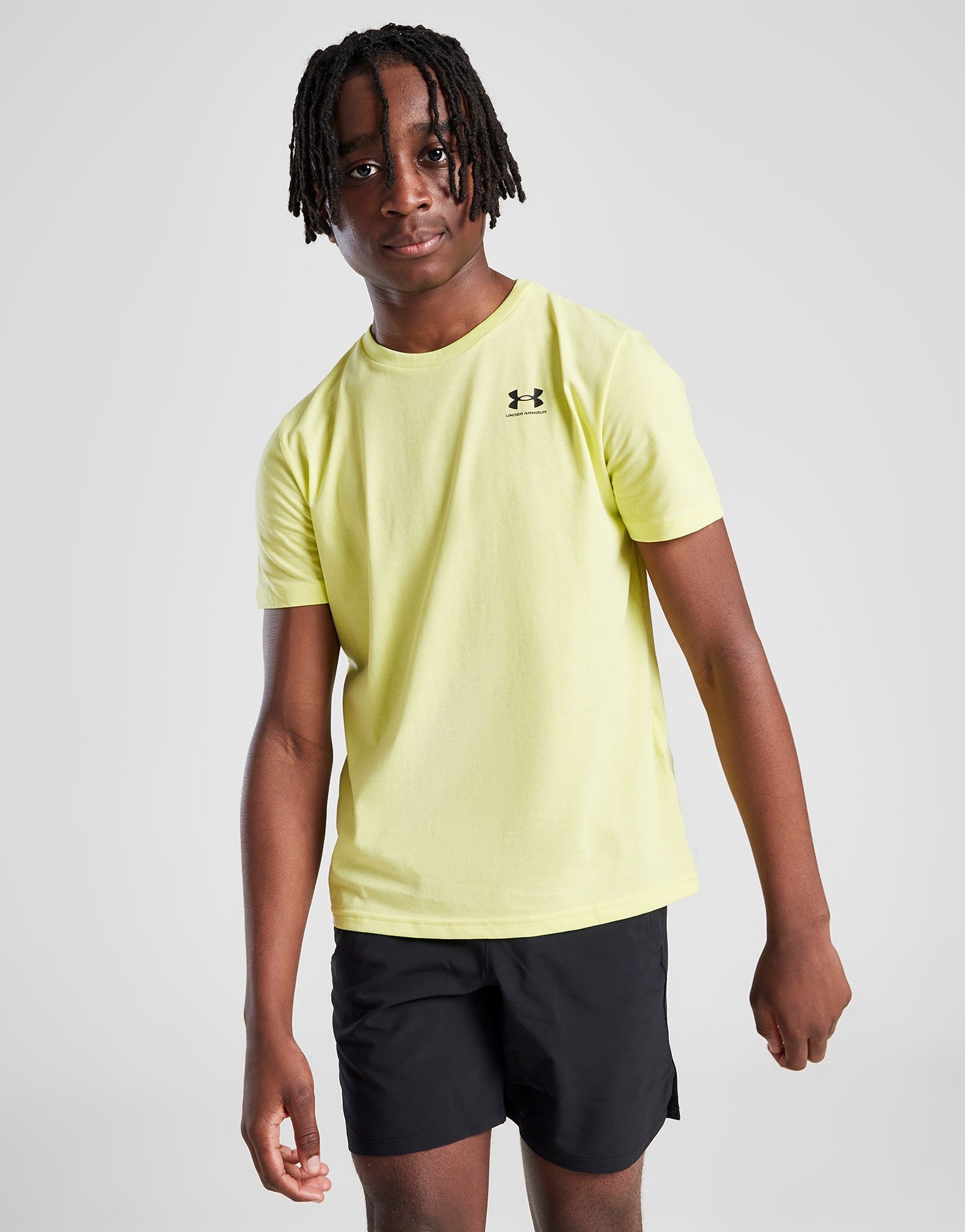Yellow Under Armour Sportstyle Left Chest T-Shirt Junior - JD Sports