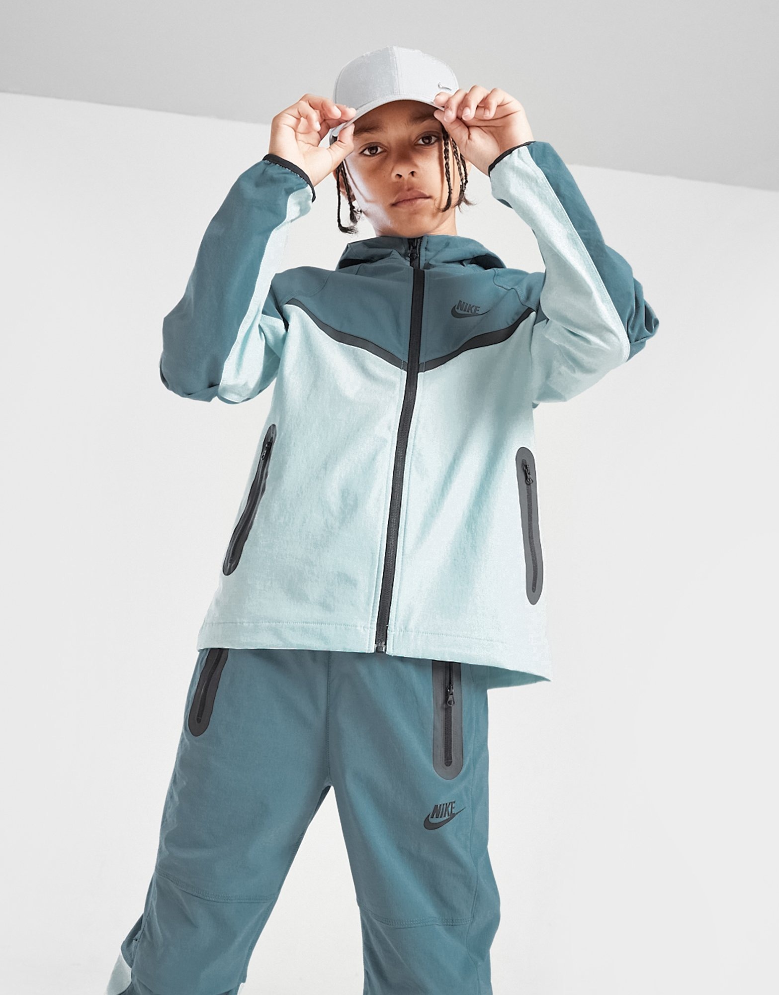 Blue Nike Tech Woven Full Zip Colour Block Jacket Junior - JD Sports Global