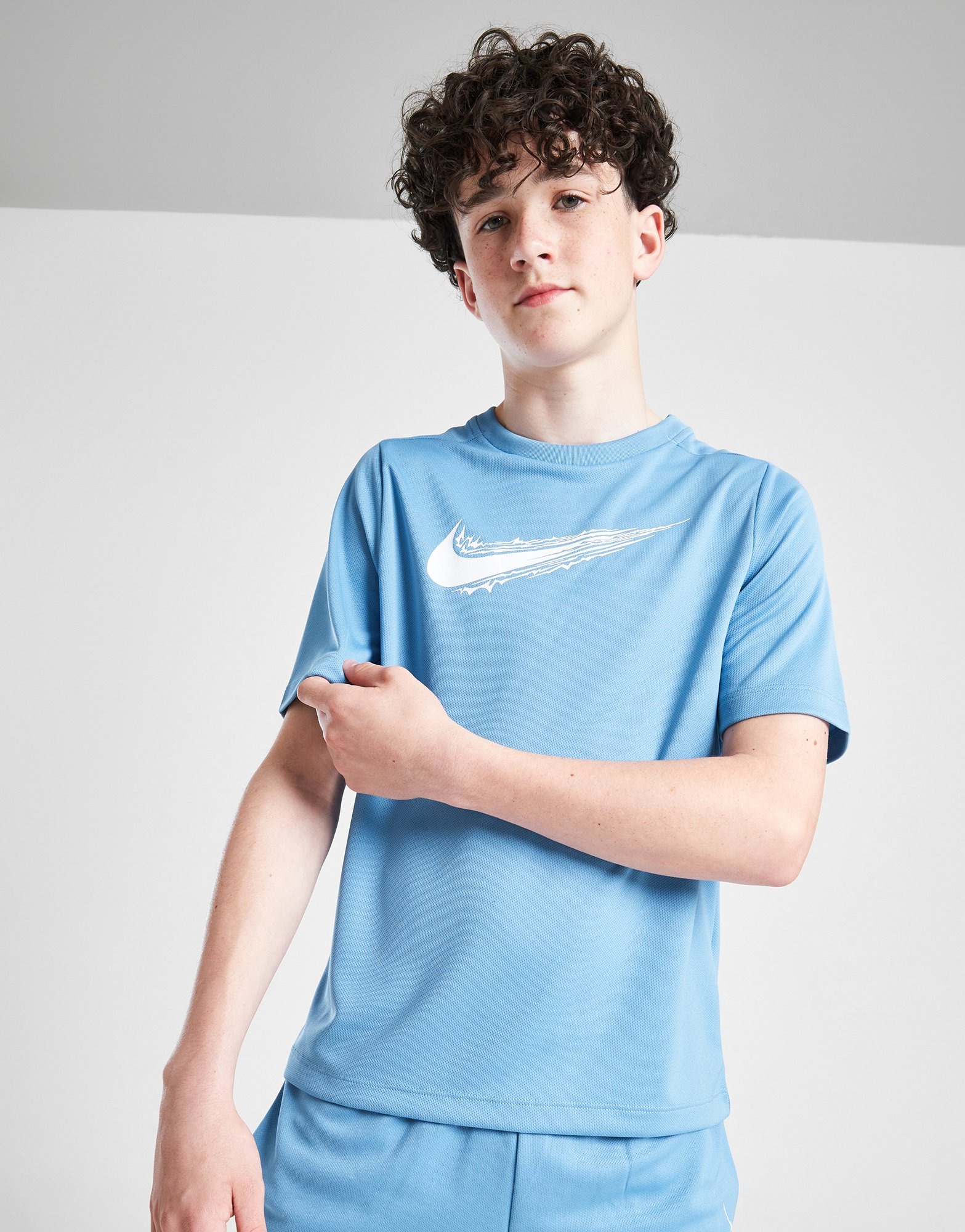Blue Nike Multi Swoosh T-Shirt Junior | JD Sports