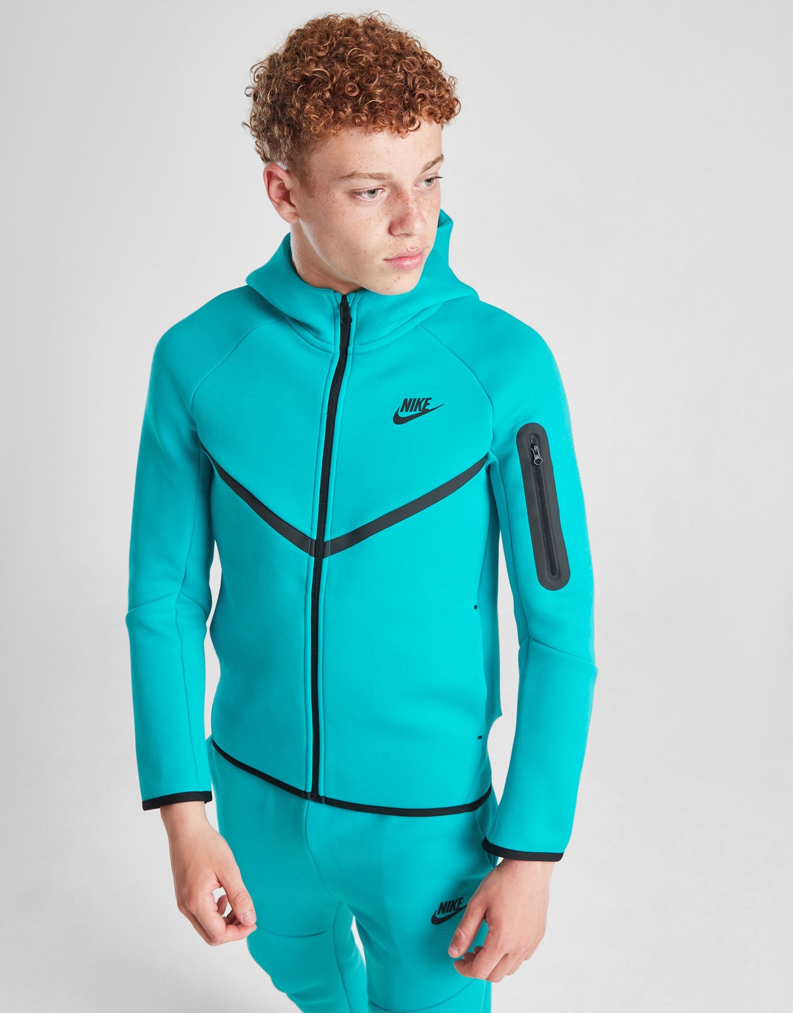 Grå Nike Tech Fleece Full Zip Hoodie Junior - JD Sports Danmark