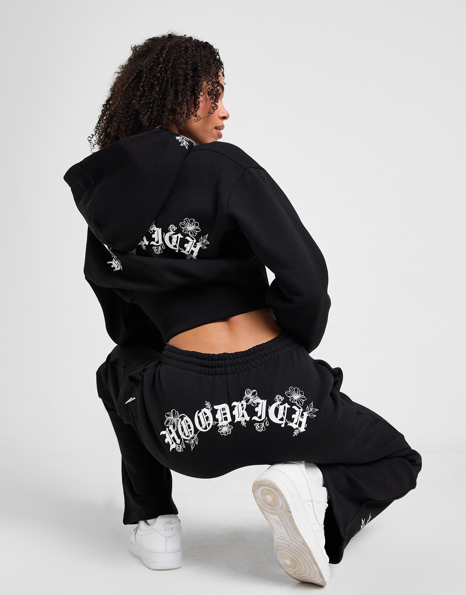 Black Hoodrich Bloom Wide Leg Joggers | JD Sports UK