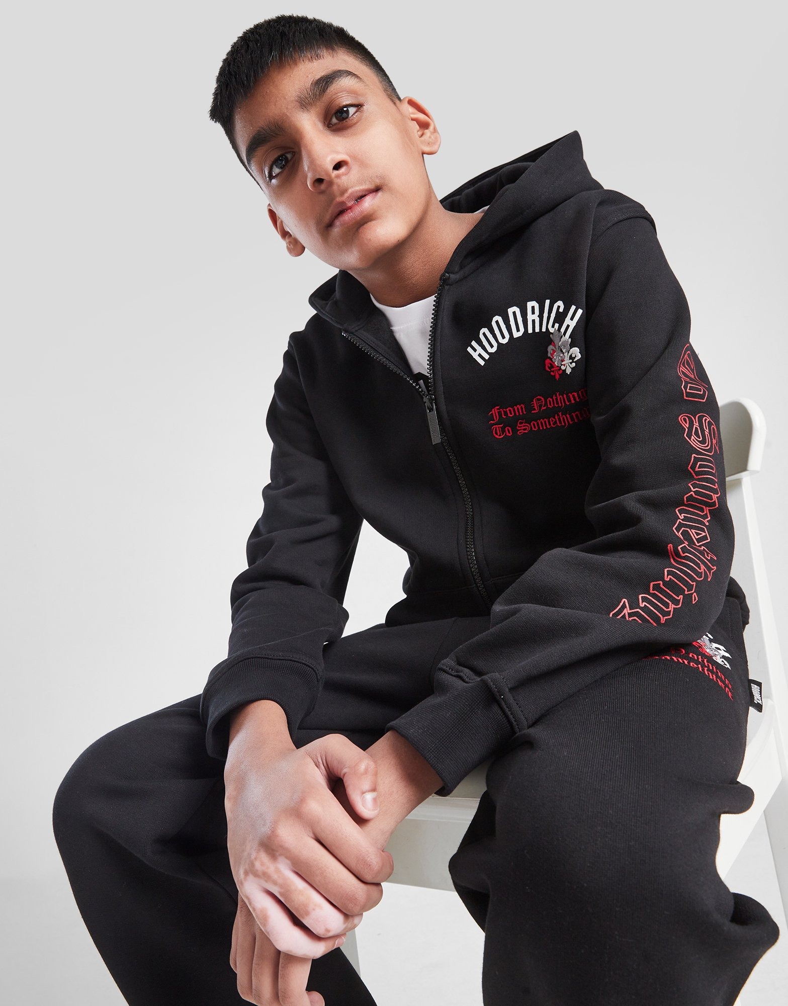 Black Hoodrich Shadow Full Zip Hoodie Junior | JD Sports