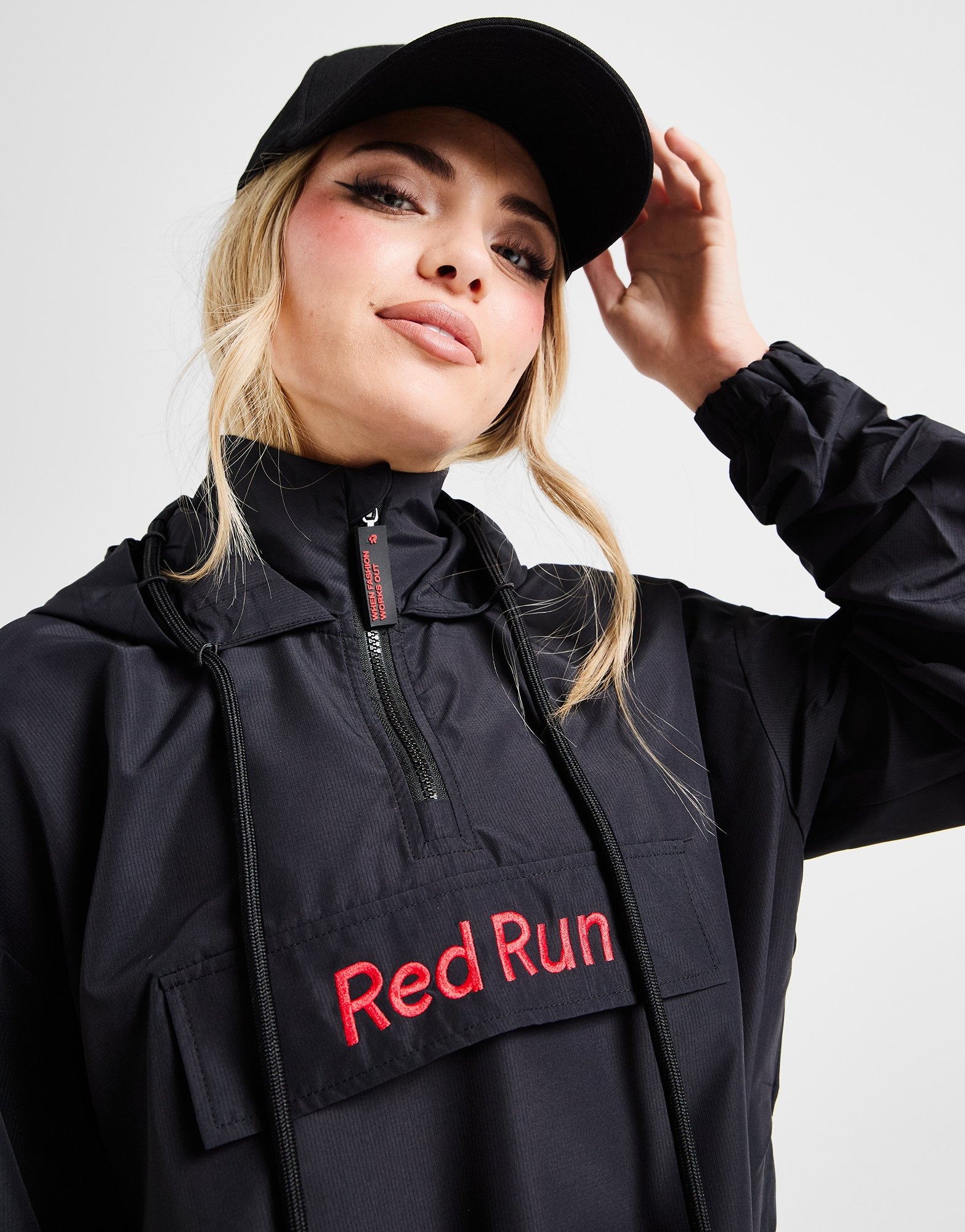 Black Red Run Activewear Inky Cropped Windbreaker - JD Sports Global