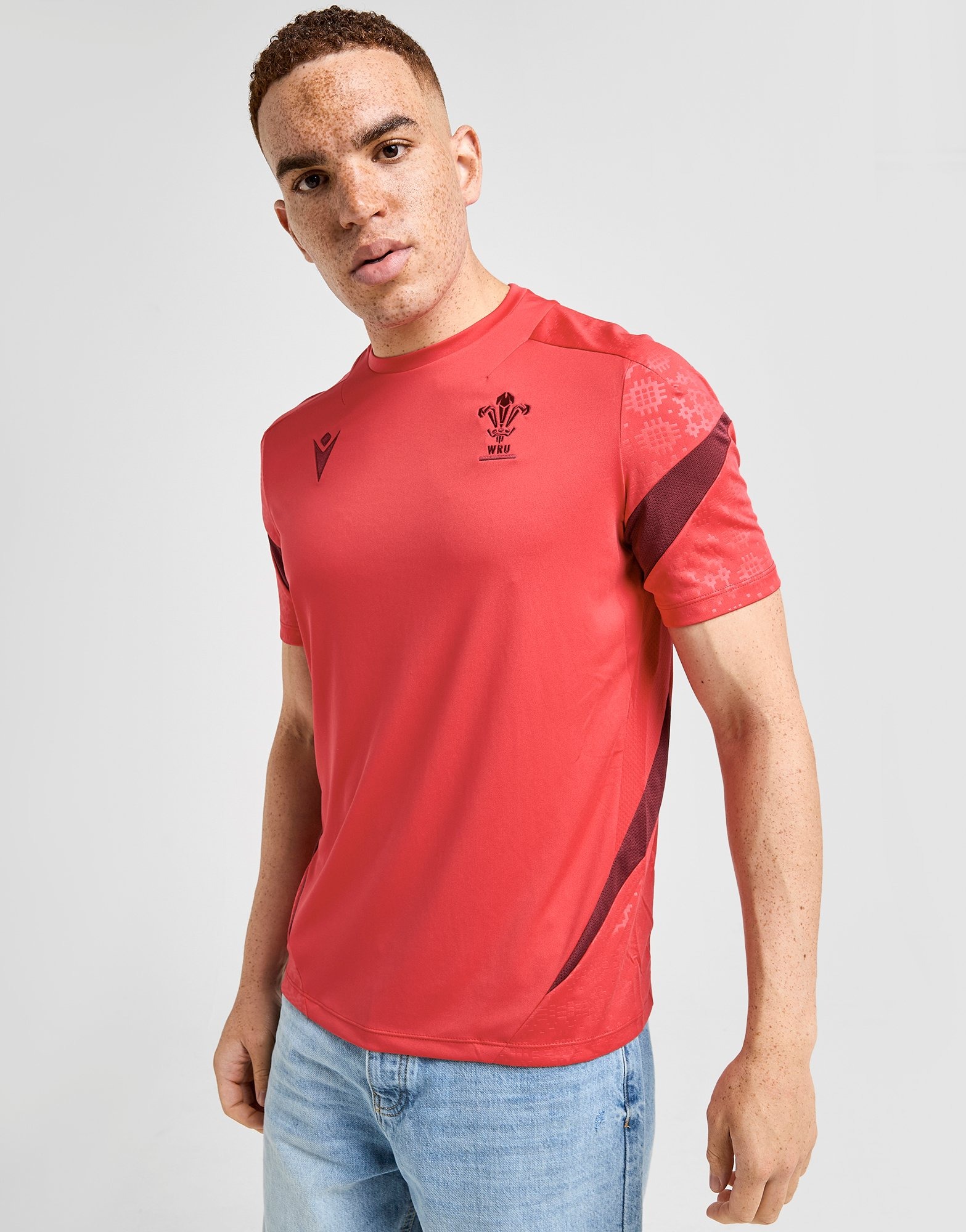 Red Macron Wales Rugby Training Shirt - JD Sports Global
