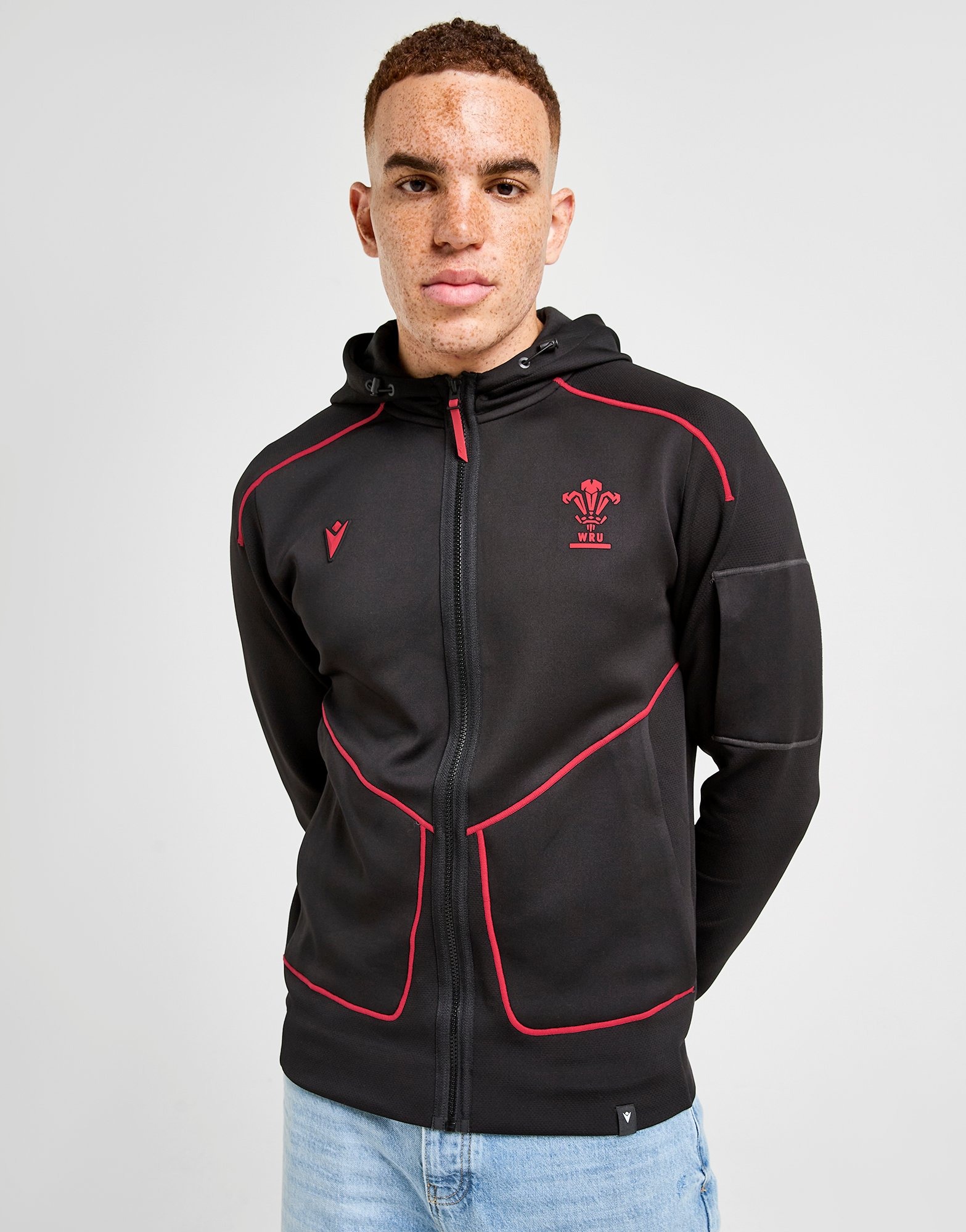 Black Macron Welsh Rugby Travel Hoodie | JD Sports UK