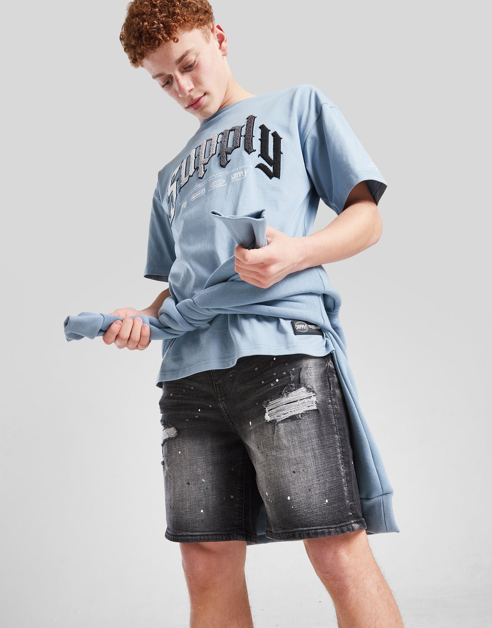 Blue Supply & Demand Otto Denim Shorts Junior - JD Sports Global