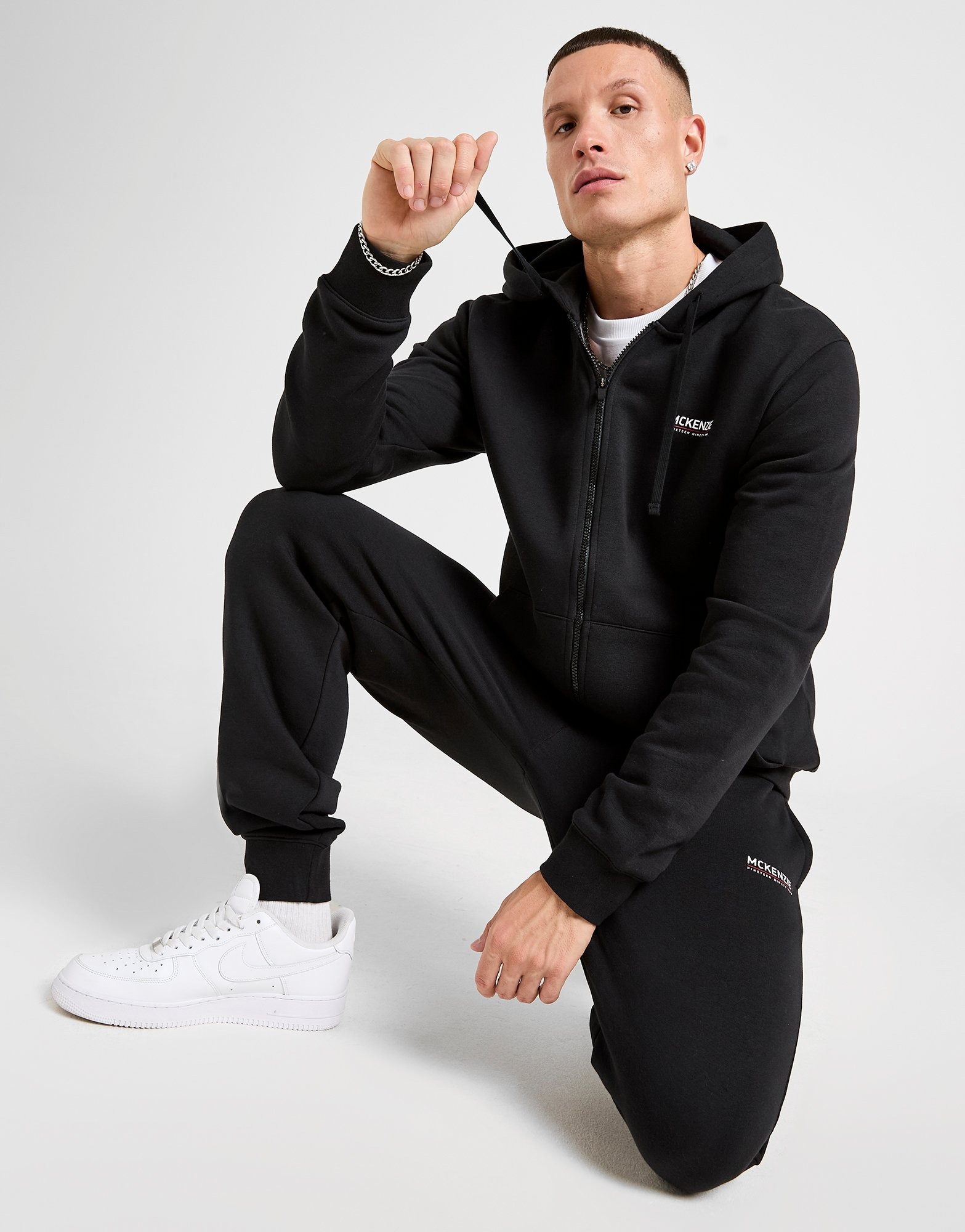 Black McKenzie Essential Full Zip Hooded Tracksuit - JD Sports Ireland