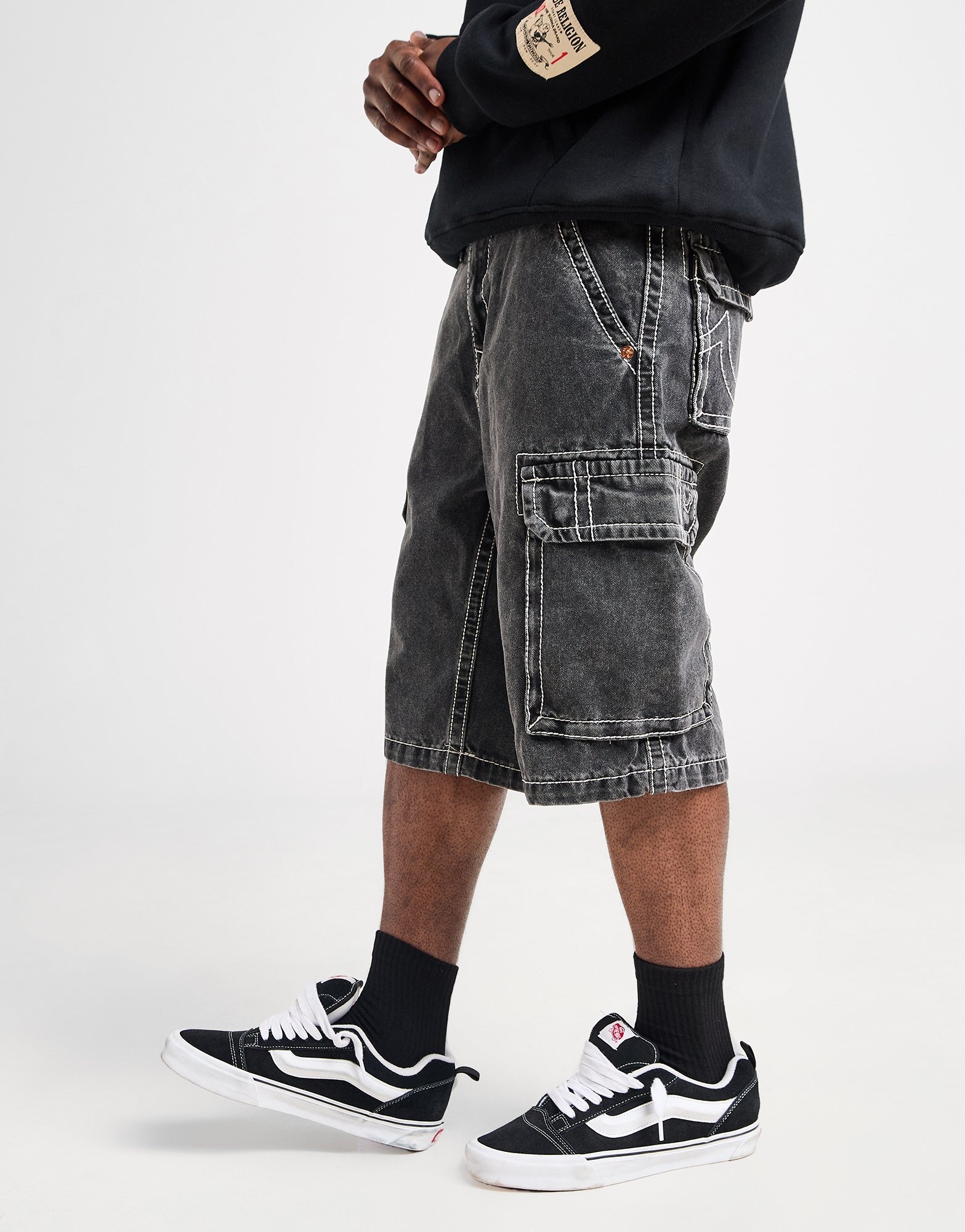 Black True Religion Vinny Cargo Shorts - JD Sports Global