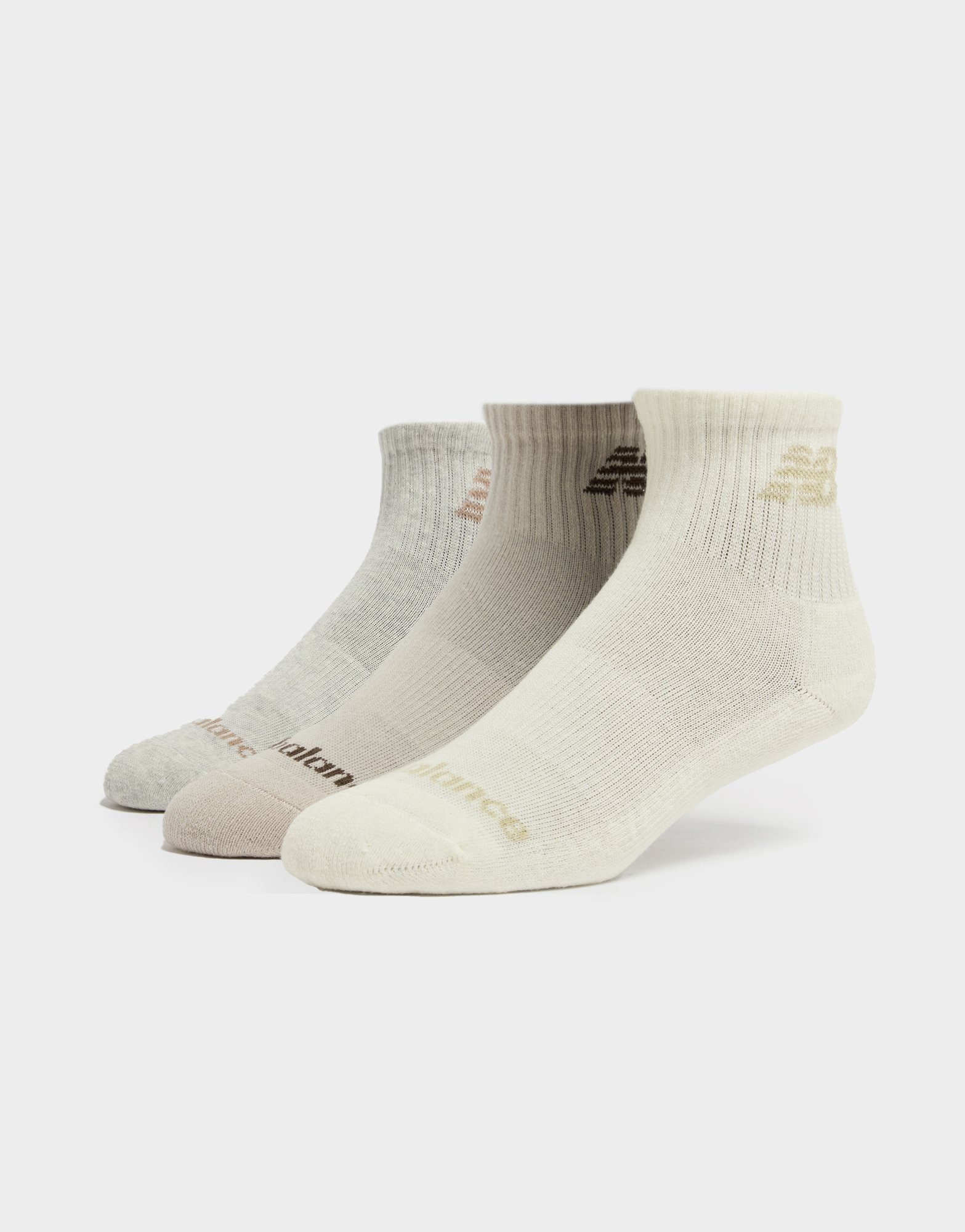Brown New Balance 3-Pack Everyday Quarter Socks - JD Sports Global