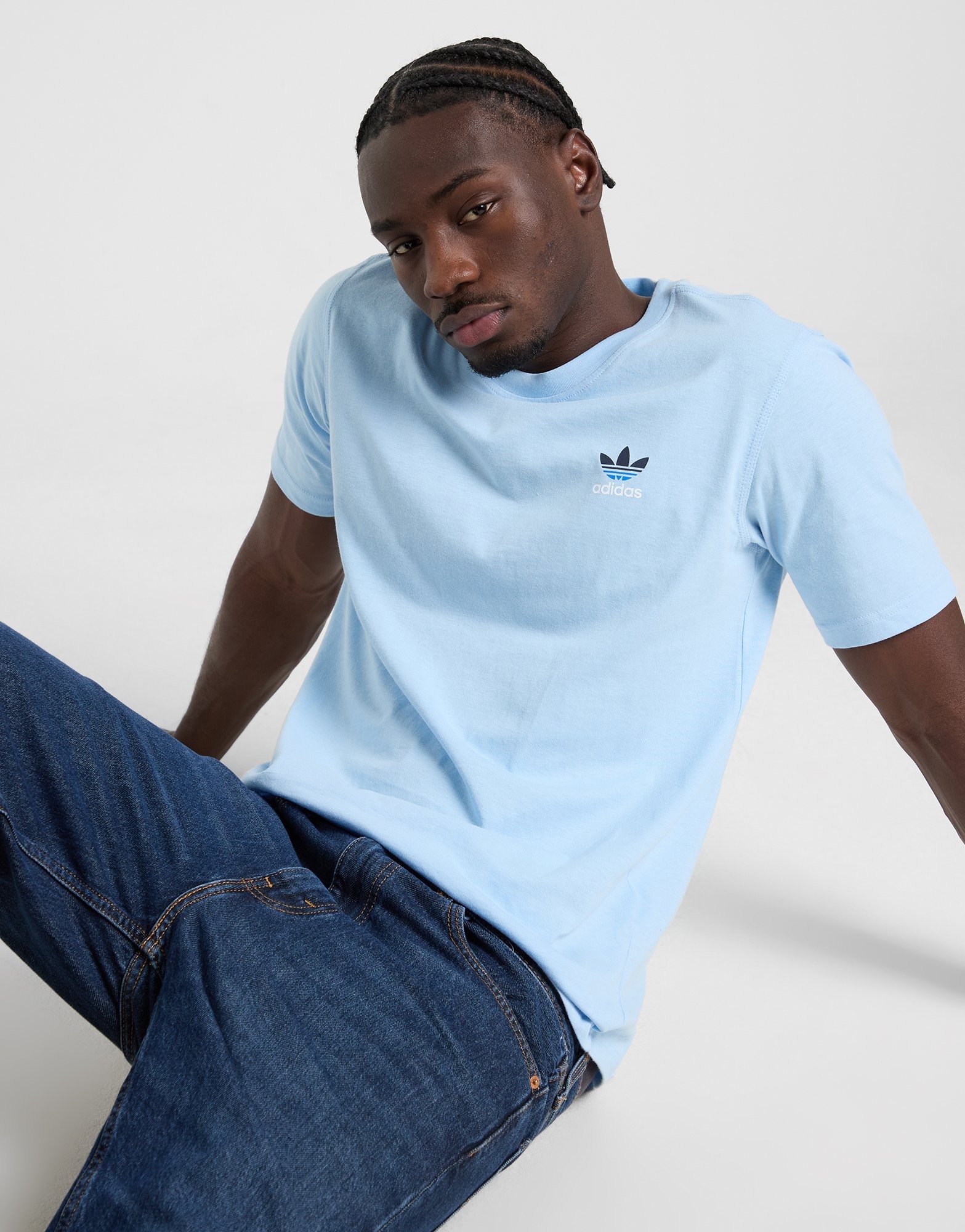 Blue adidas Originals Multi Colour Contrast Logo T-Shirt - JD Sports