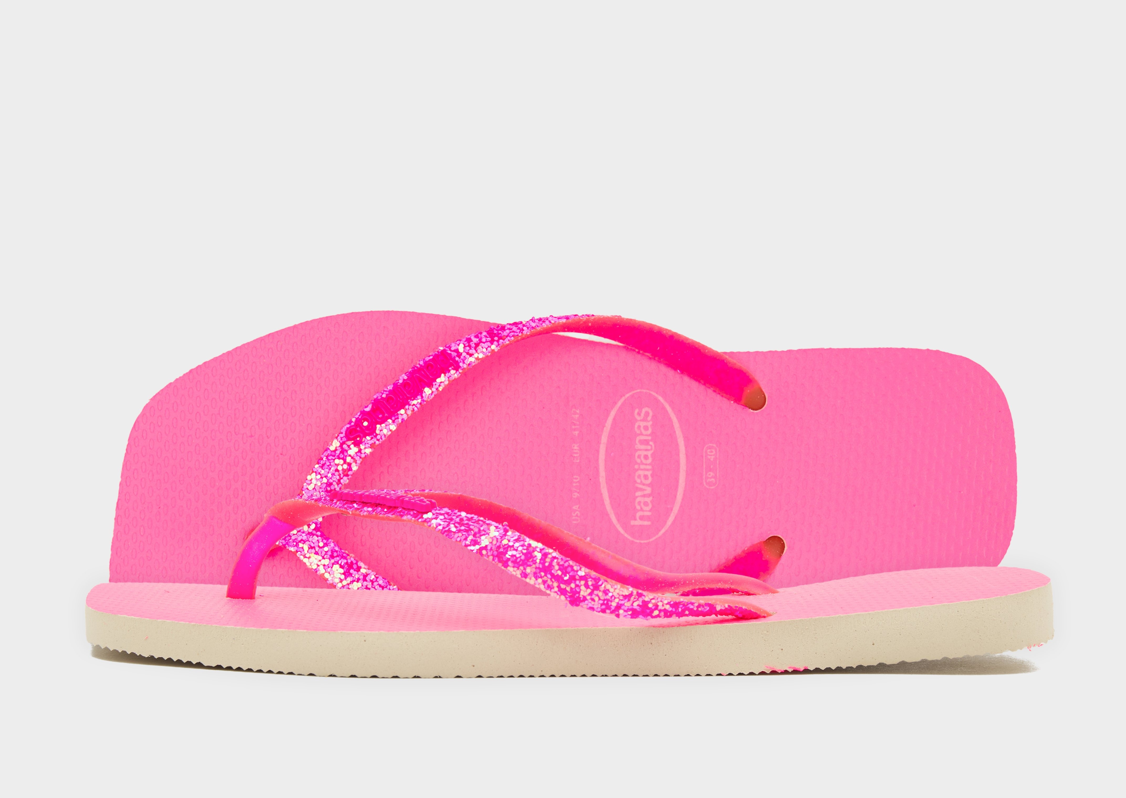 Roze Havaianas Slim Square Glitter Flip Flops Women's - JD Sports Nederland