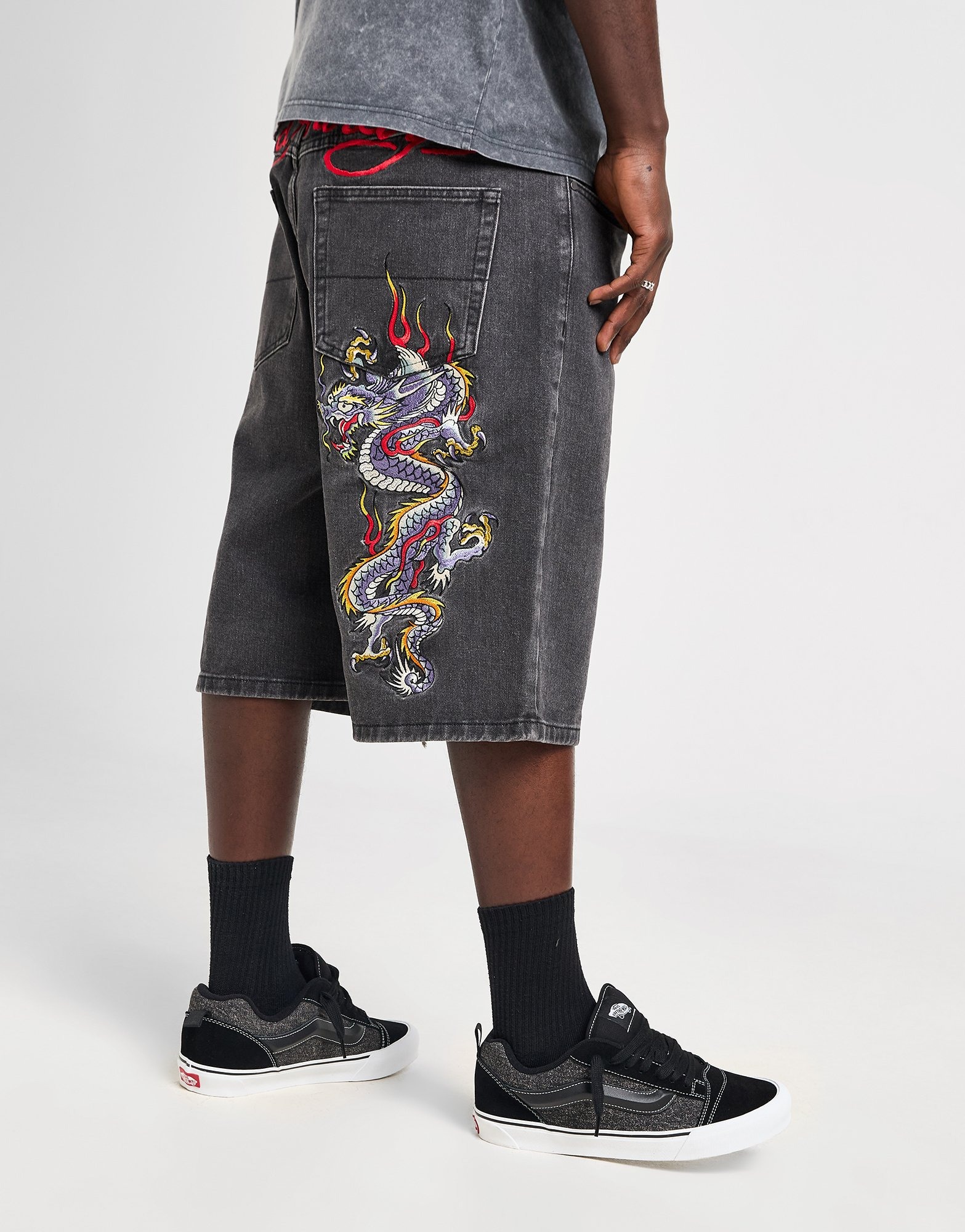Musta Ed Hardy Battle Dragon Shorts - JD Sports Suomi