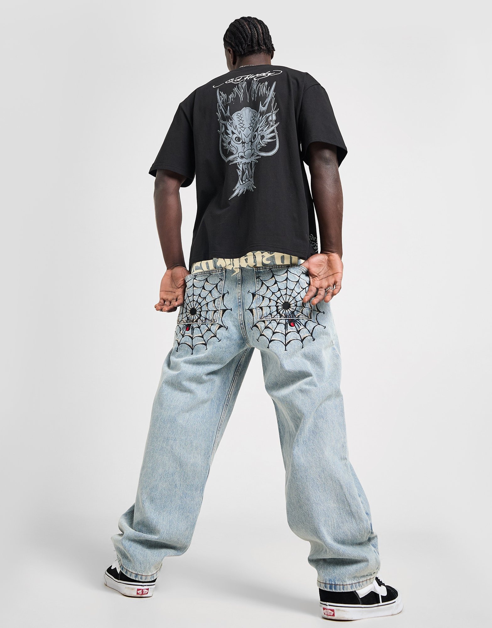 Blauw Ed Hardy Black Widow Jeans - JD Sports Nederland