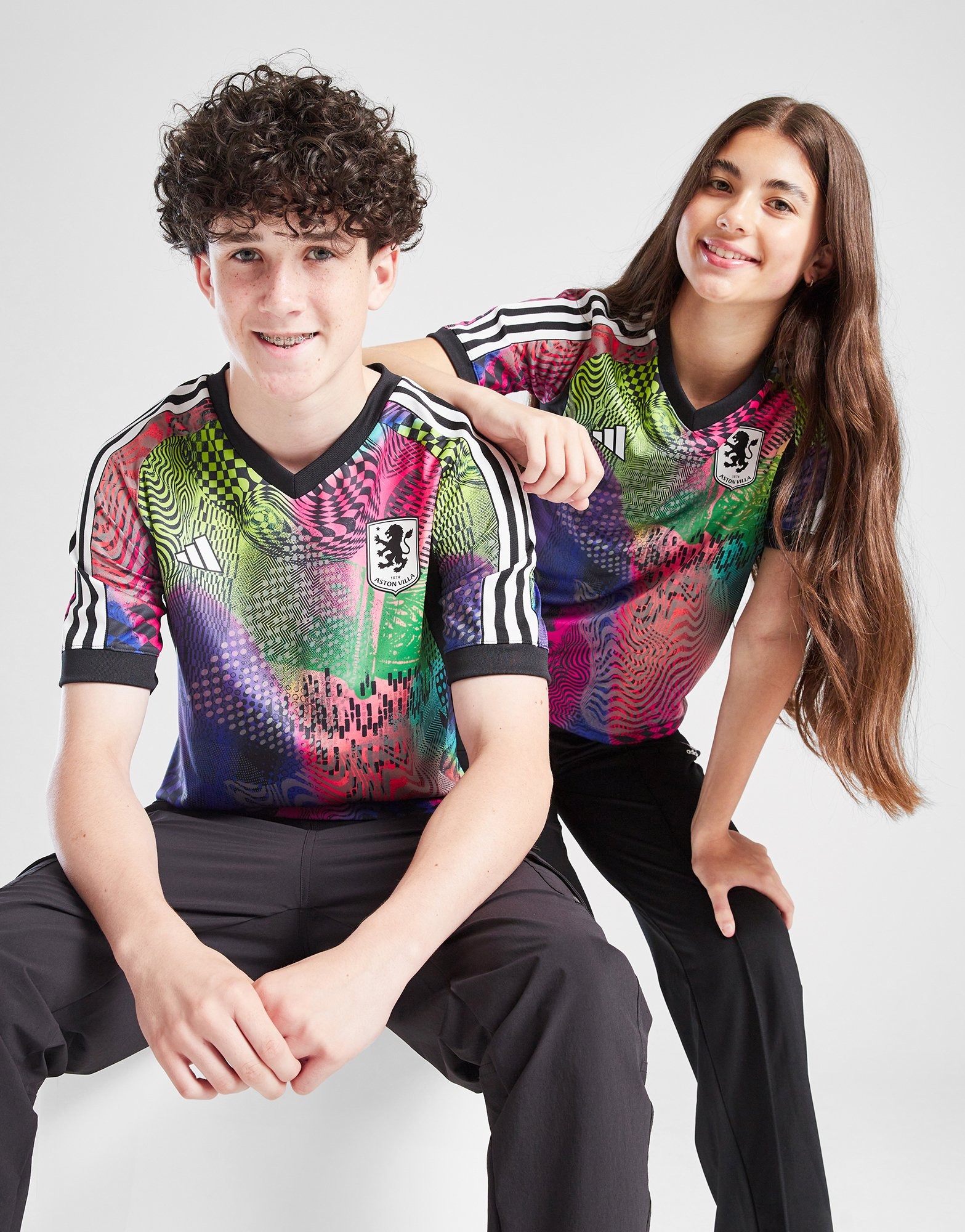 Black adidas Aston Villa FC Pride Shirt Junior | JD Sports UK