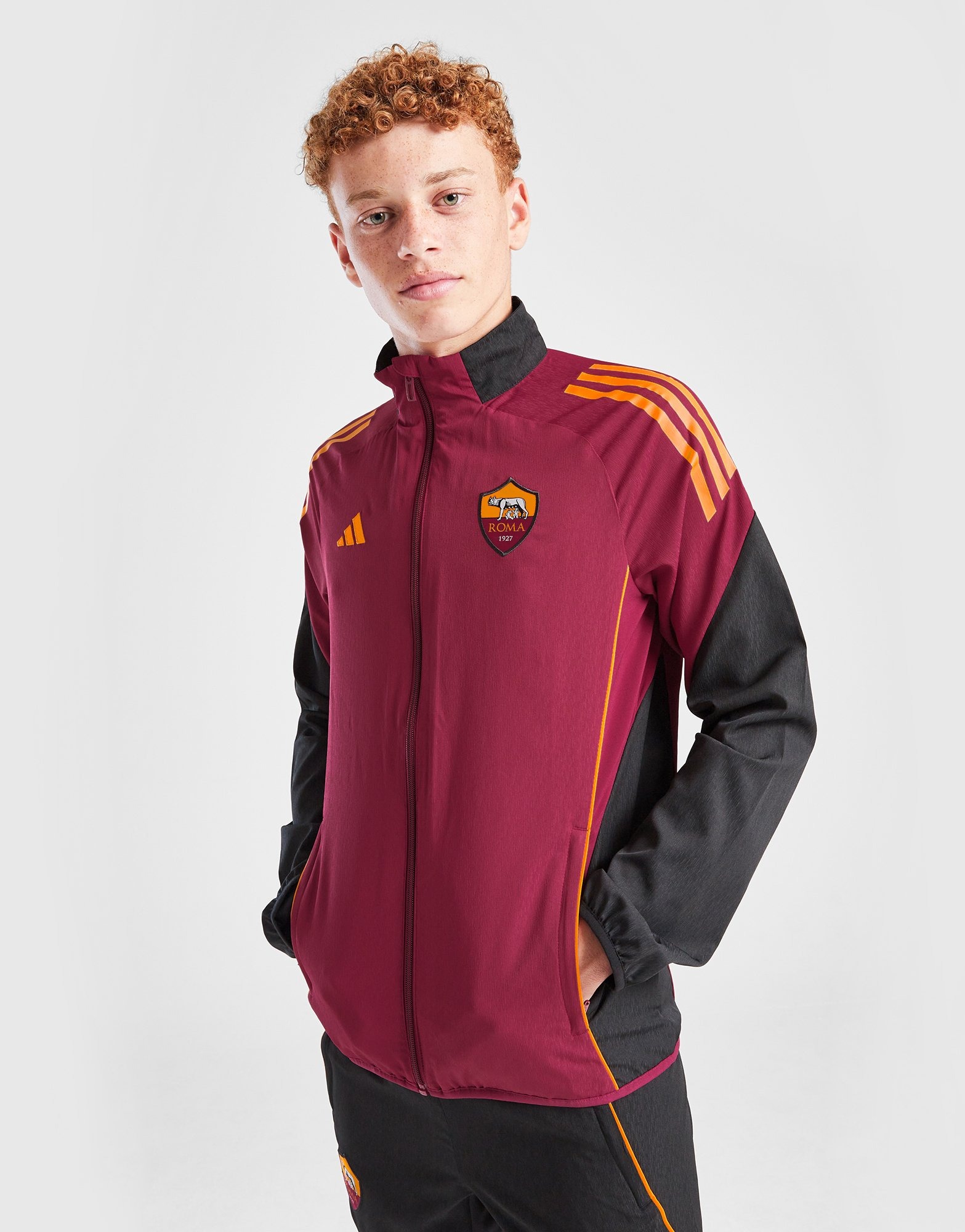 Red adidas AS Roma Presentation Jacket Junior | JD Sports UK
