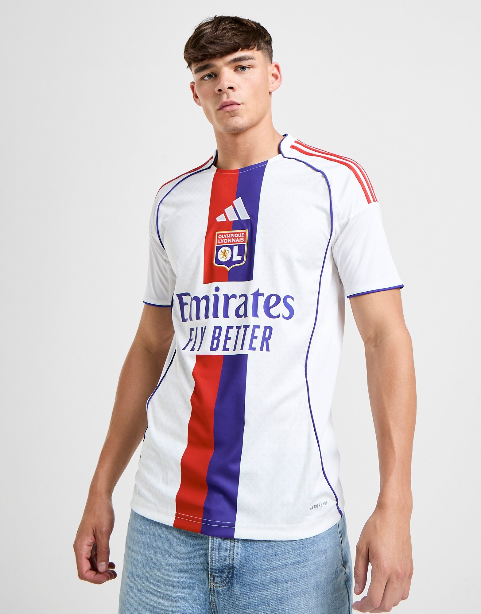 White adidas Olympique Lyon 2025/26 Home Shirt - JD Sports Global