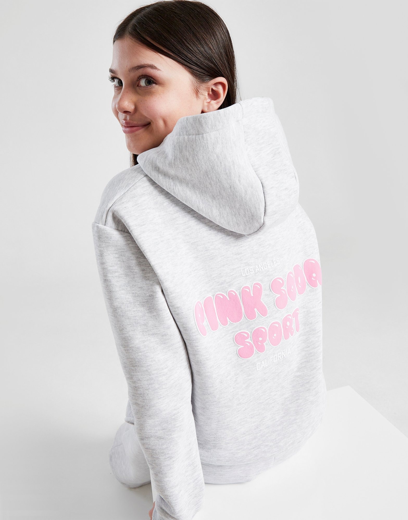 Grey Pink Soda Sport Girls' Ripple Overhead Hoodie Junior - JD Sports ...