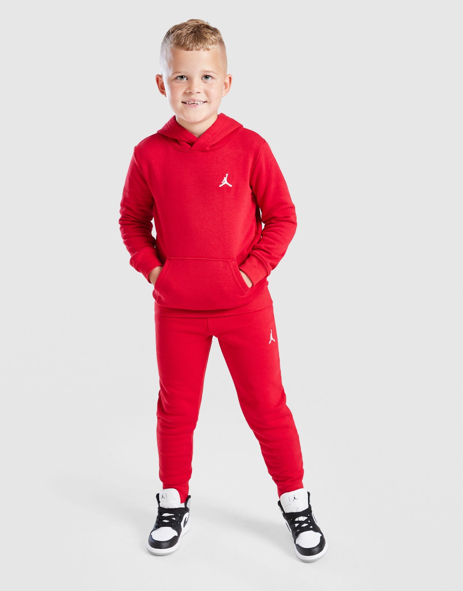 Red Jordan Brooklyn Essential Hooded Tracksuit Children - JD Sports Ireland
