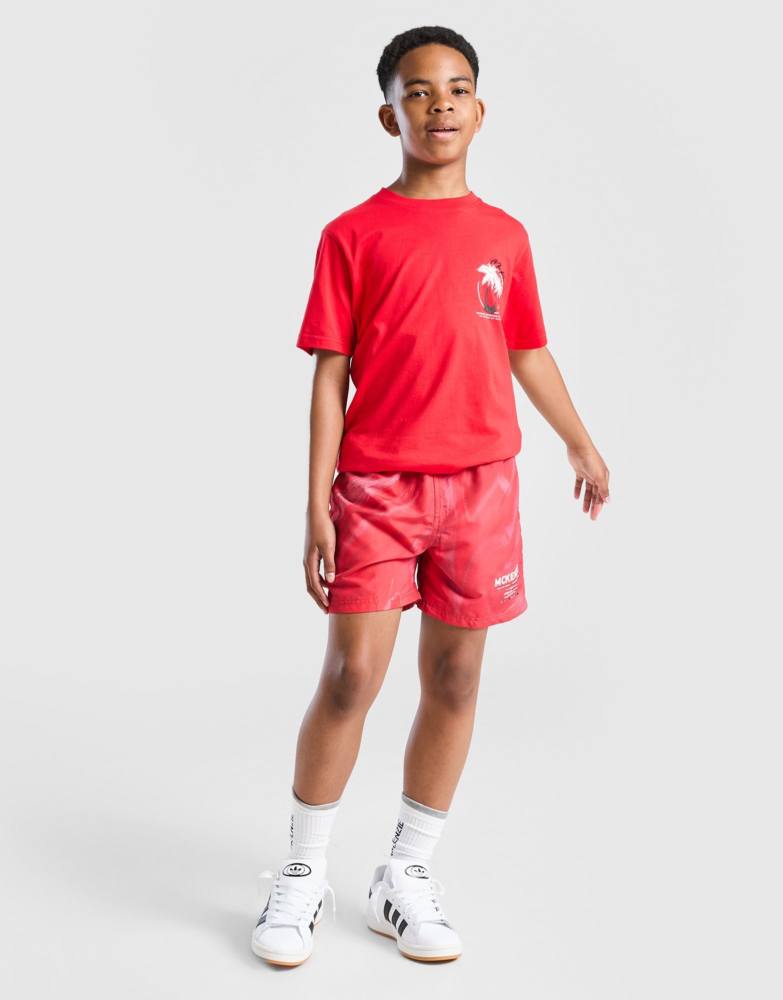 Red McKenzie Bleacher Swim Shorts Junior - JD Sports