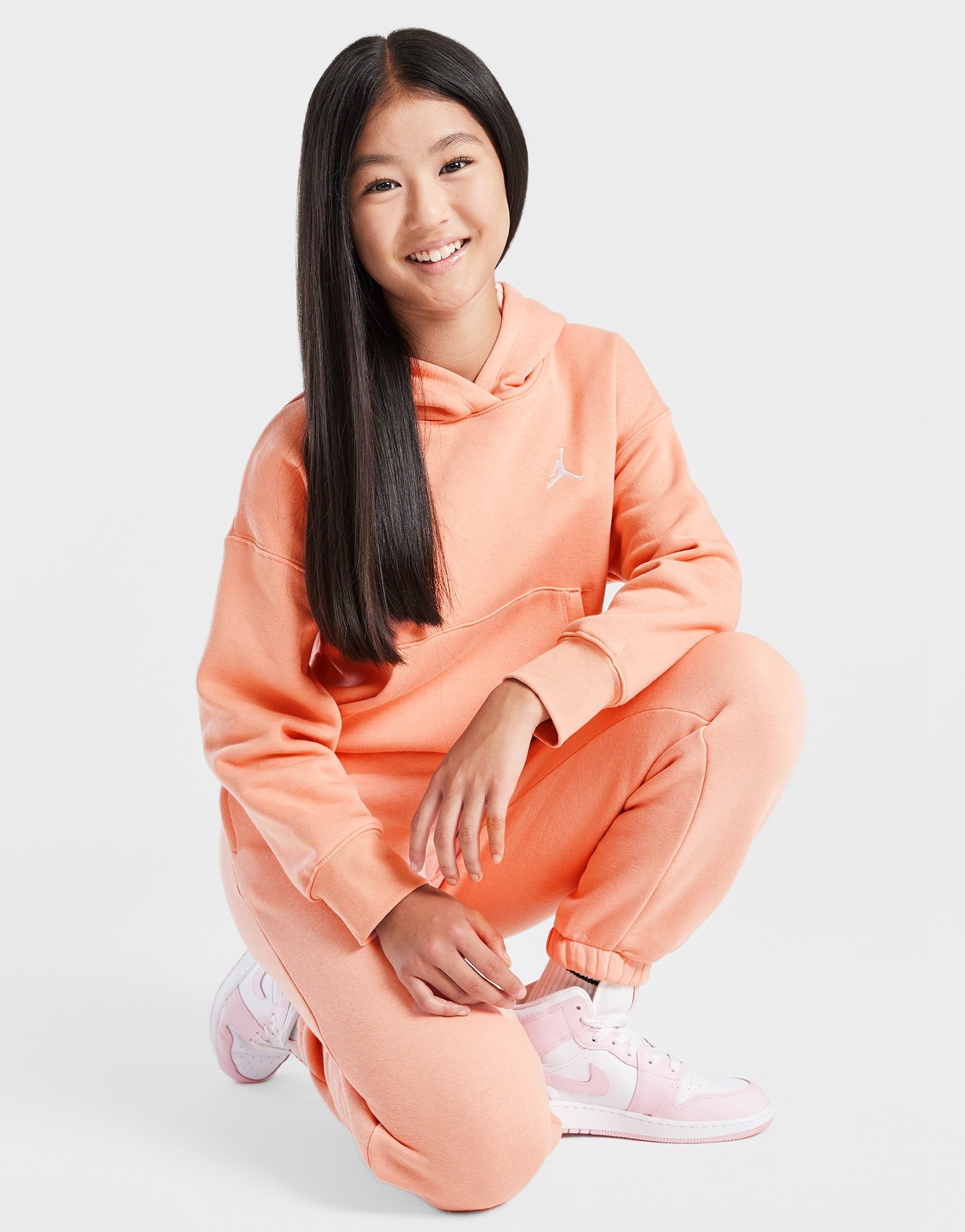 Orange Jordan Girls' Brooklyn Essential Hoodie Junior - JD Sports Ireland