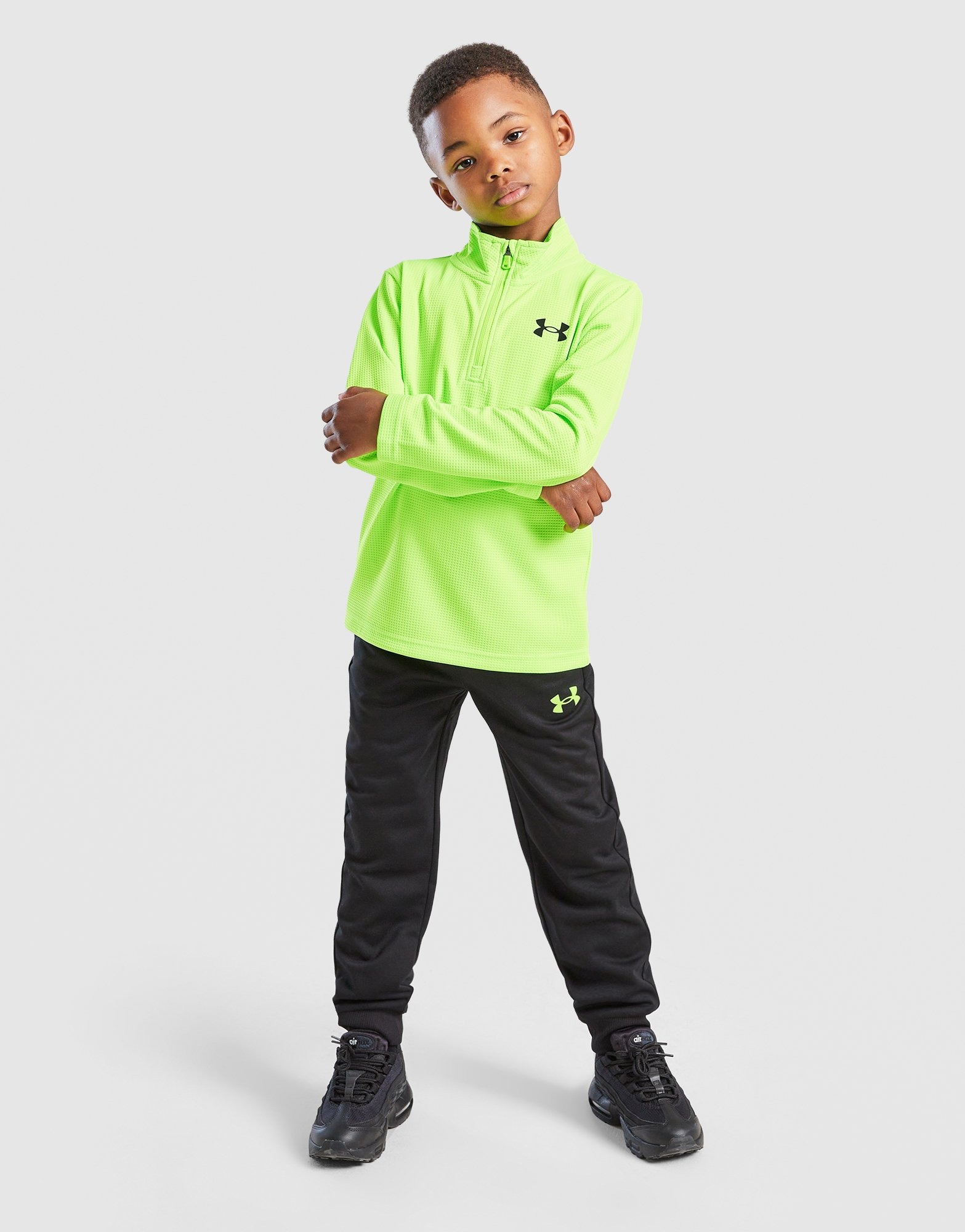 Under Armour Tech Grid 1/4 Zip Tracksuit Children em Verde - JD Sports ...