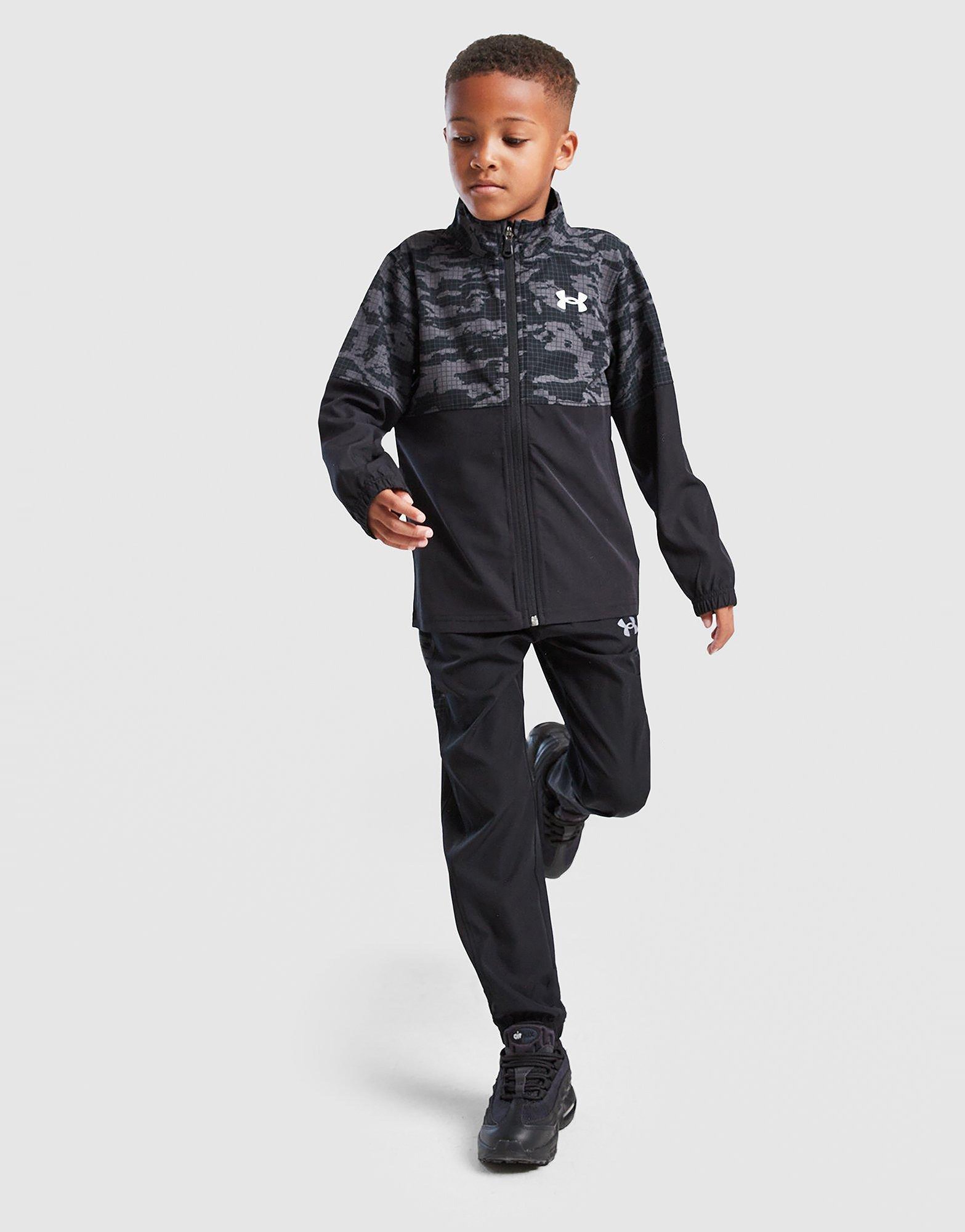 Black Under Armour Vanish Full Zip Camo Tracksuit Children - JD Sports ...