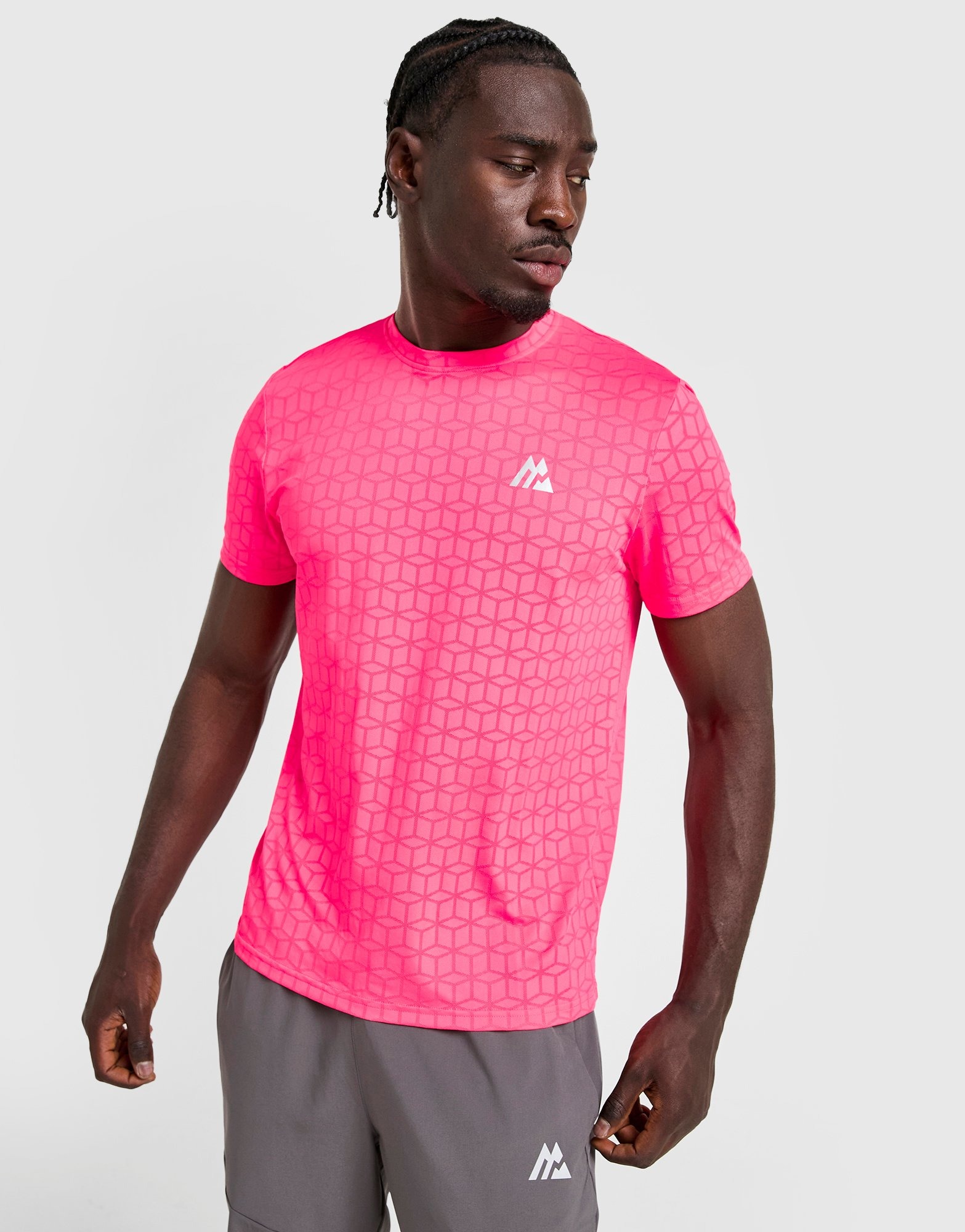 Pink MONTIREX Cube Jacquard T-Shirt | JD Sports UK