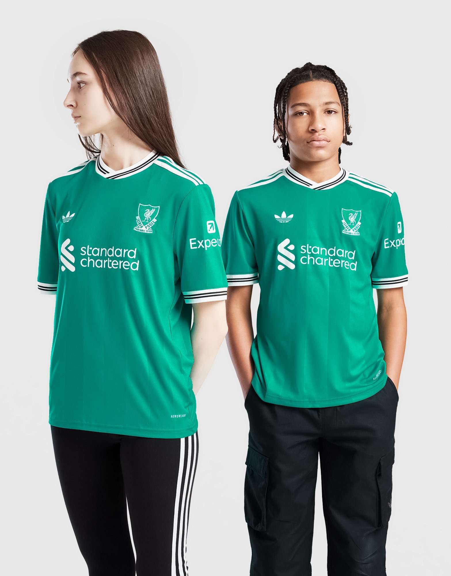 Green adidas Originals Liverpool FC 2025/26 Third Shirt Junior - JD ...