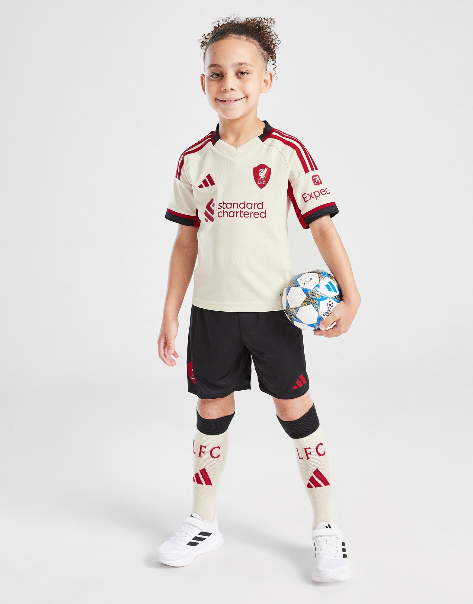 White adidas Liverpool FC 2025/26 Away Kit Children - JD Sports Global