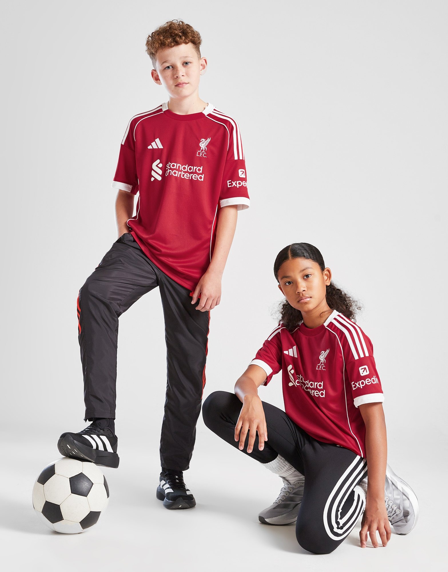 Red adidas Liverpool FC 2025/26 Home Shirt Junior | JD Sports UK