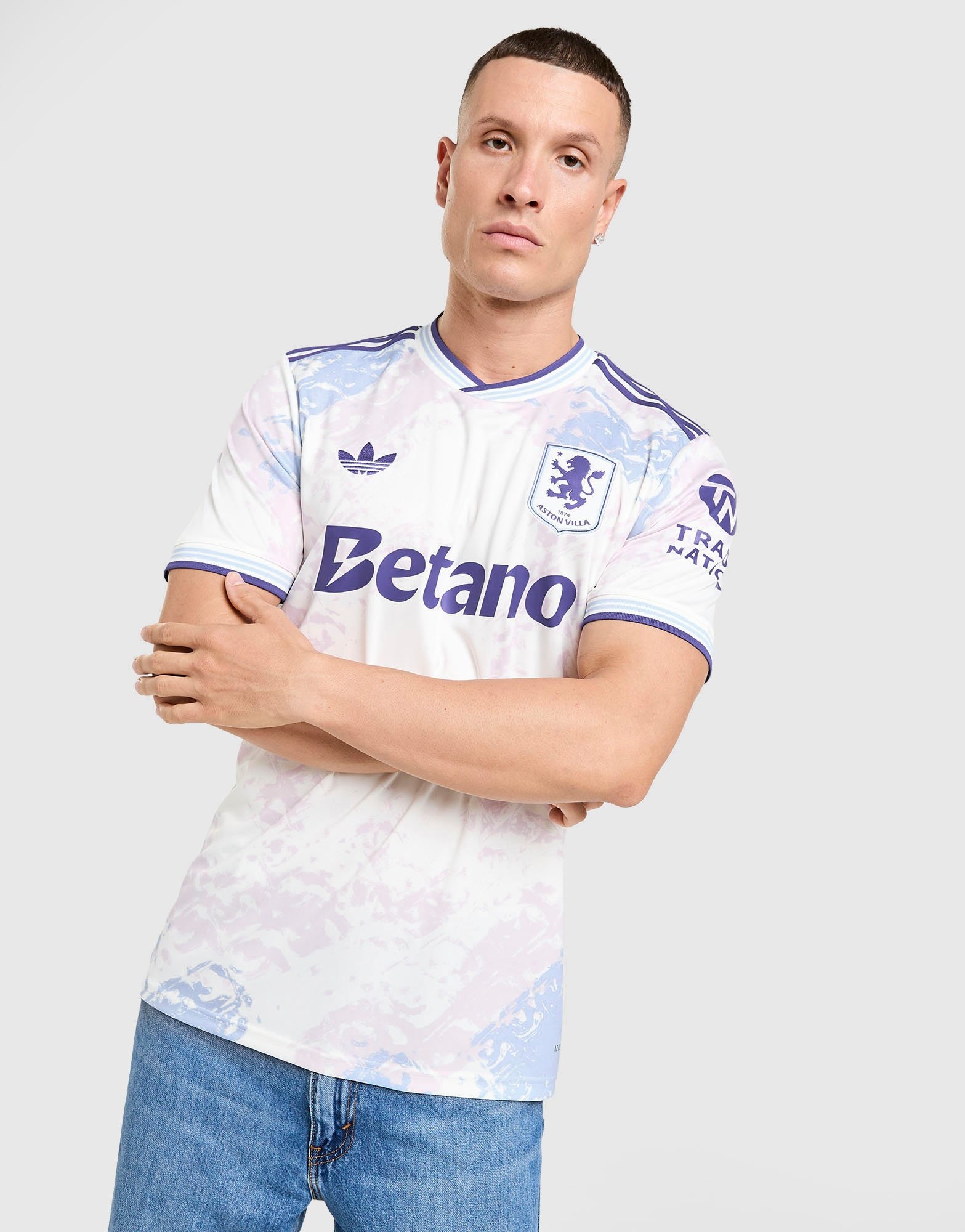 White adidas Originals Aston Villa FC 2025/26 Third Shirt - JD Sports NZ