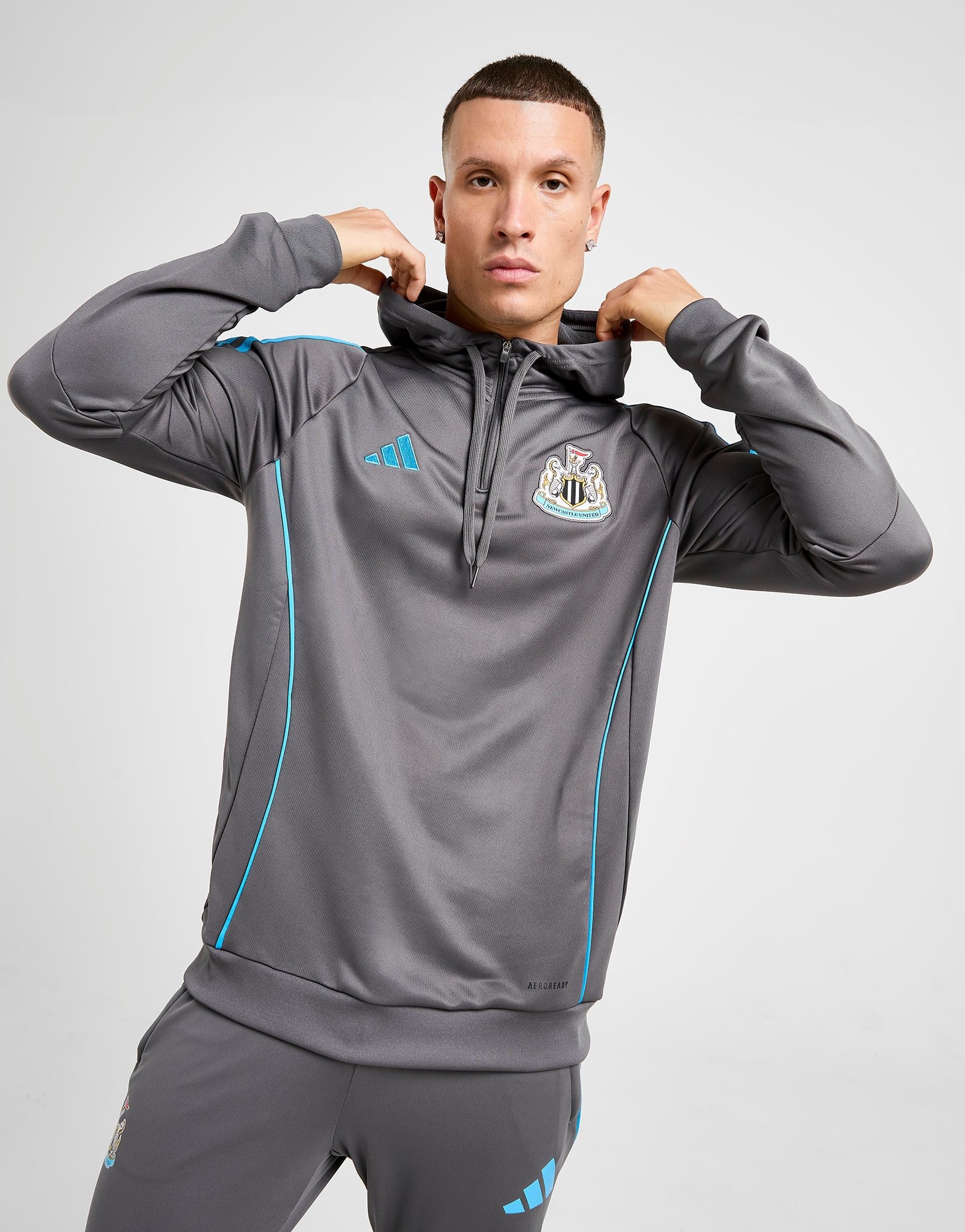 Grey adidas Newcastle United FC Training Hoodie | JD Sports UK