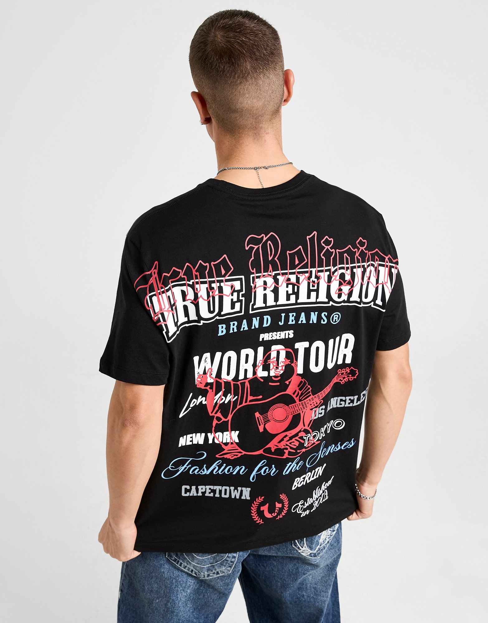 Black True Religion Multi Logo Back T-Shirt - JD Sports Ireland