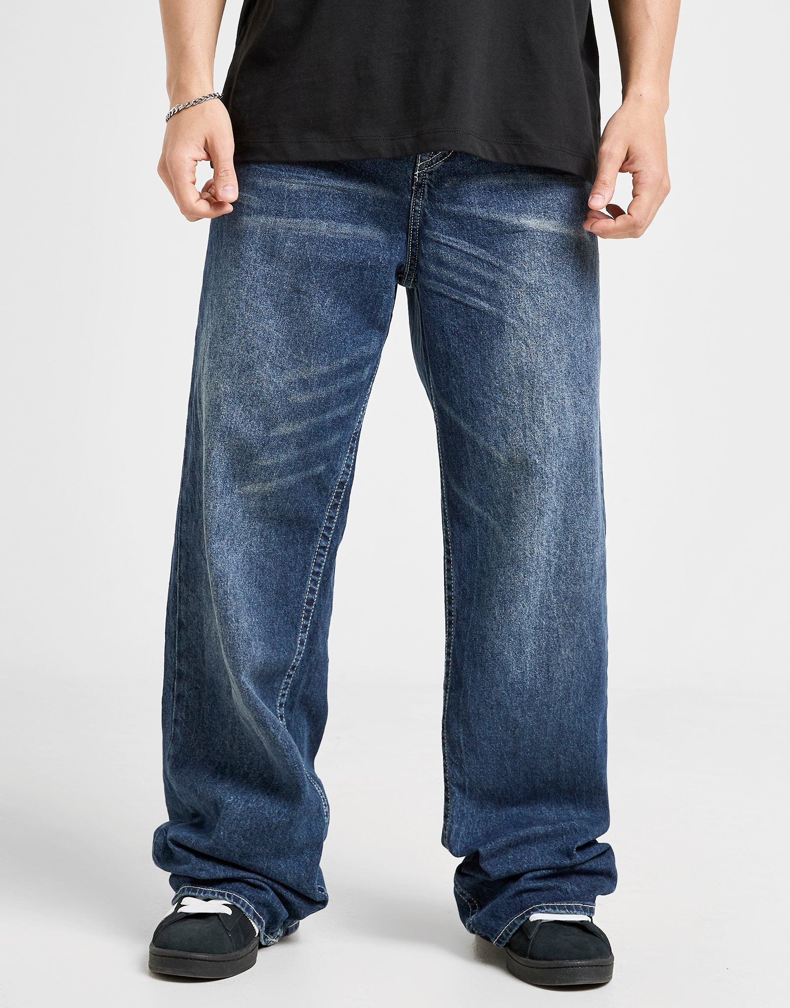 Blue True Religion Vinny Embroidered Buddha Jeans - JD Sports Australia