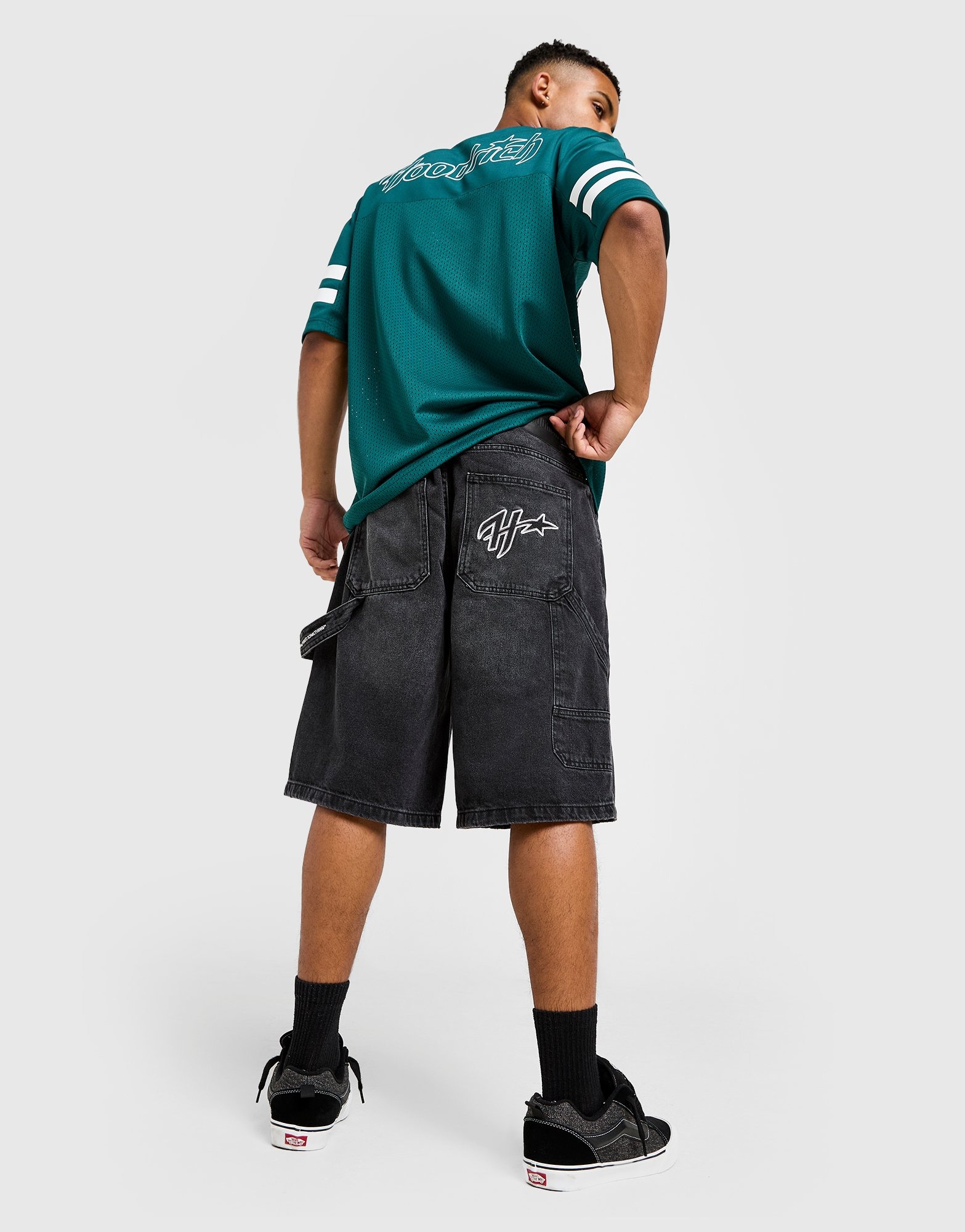 Black Hoodrich H Galaxy Denim Shorts - JD Sports Global