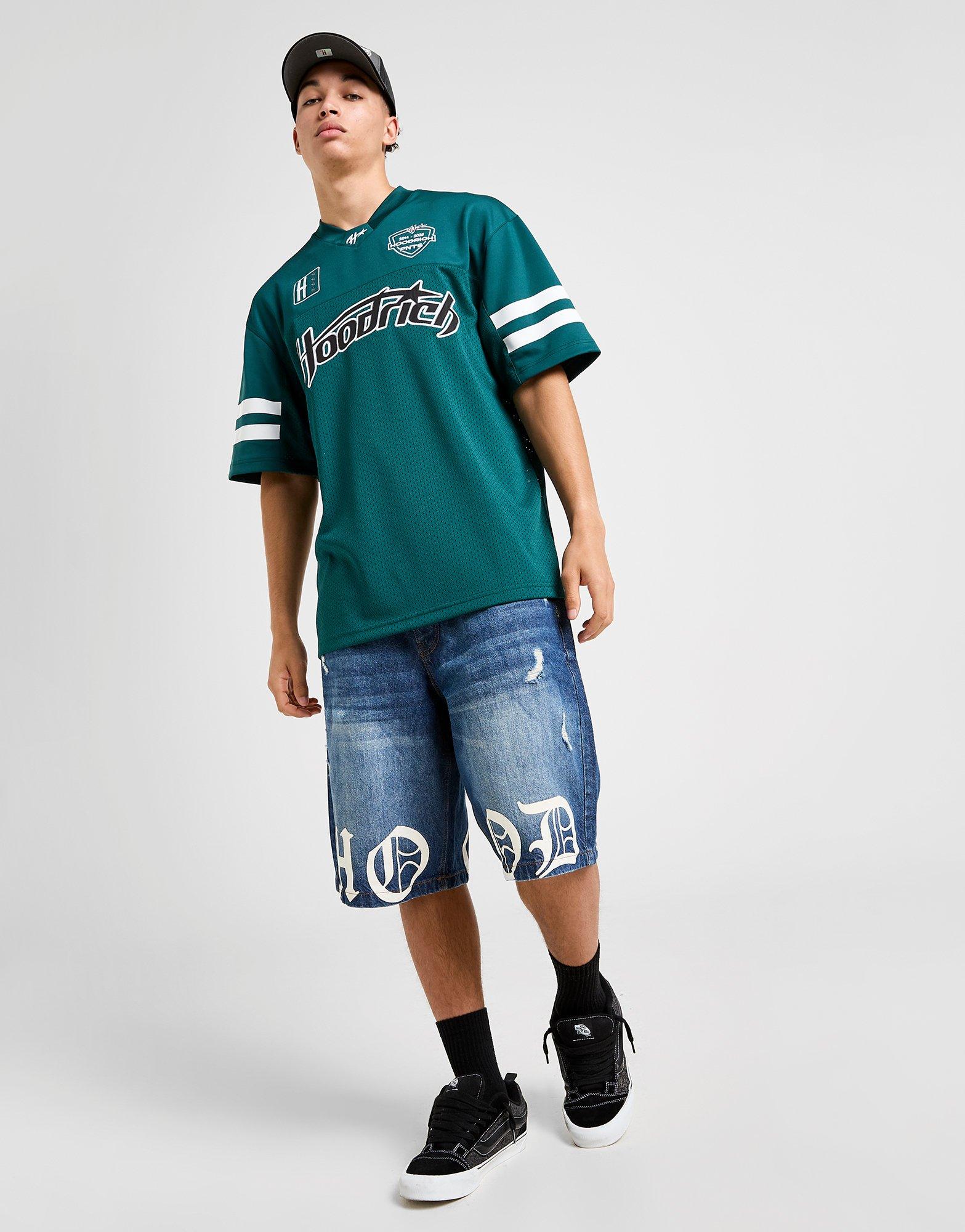 Blue Hoodrich Hem Print Denim Shorts | JD Sports UK