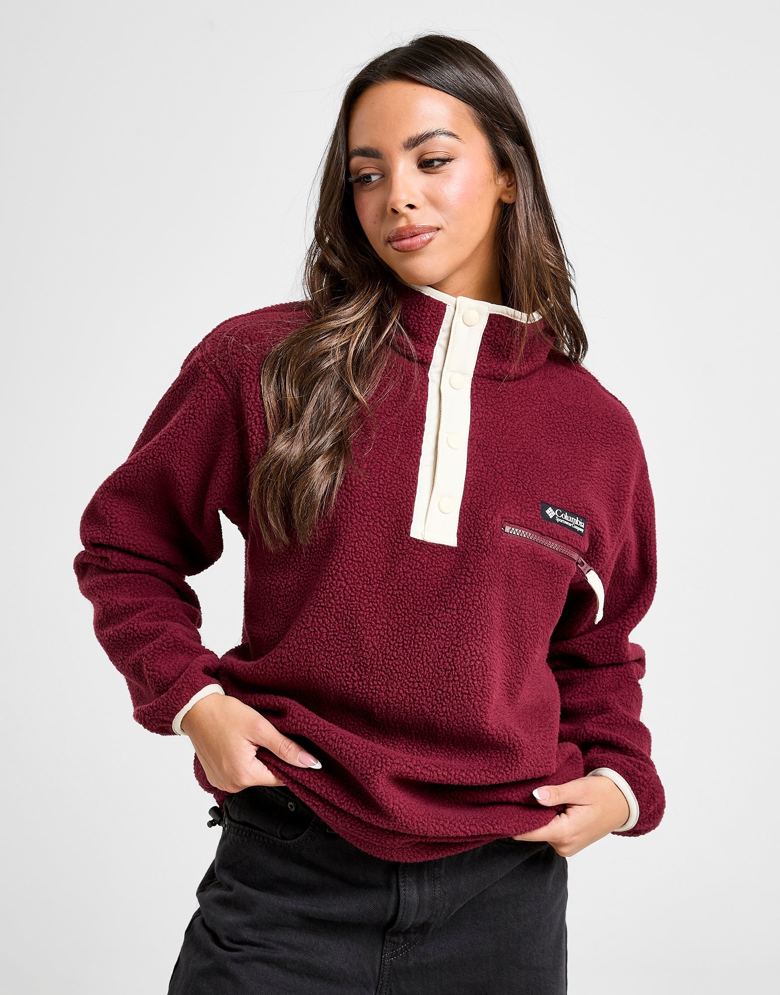 Red Columbia Helvetia Oversized Fleece Top - JD Sports Global