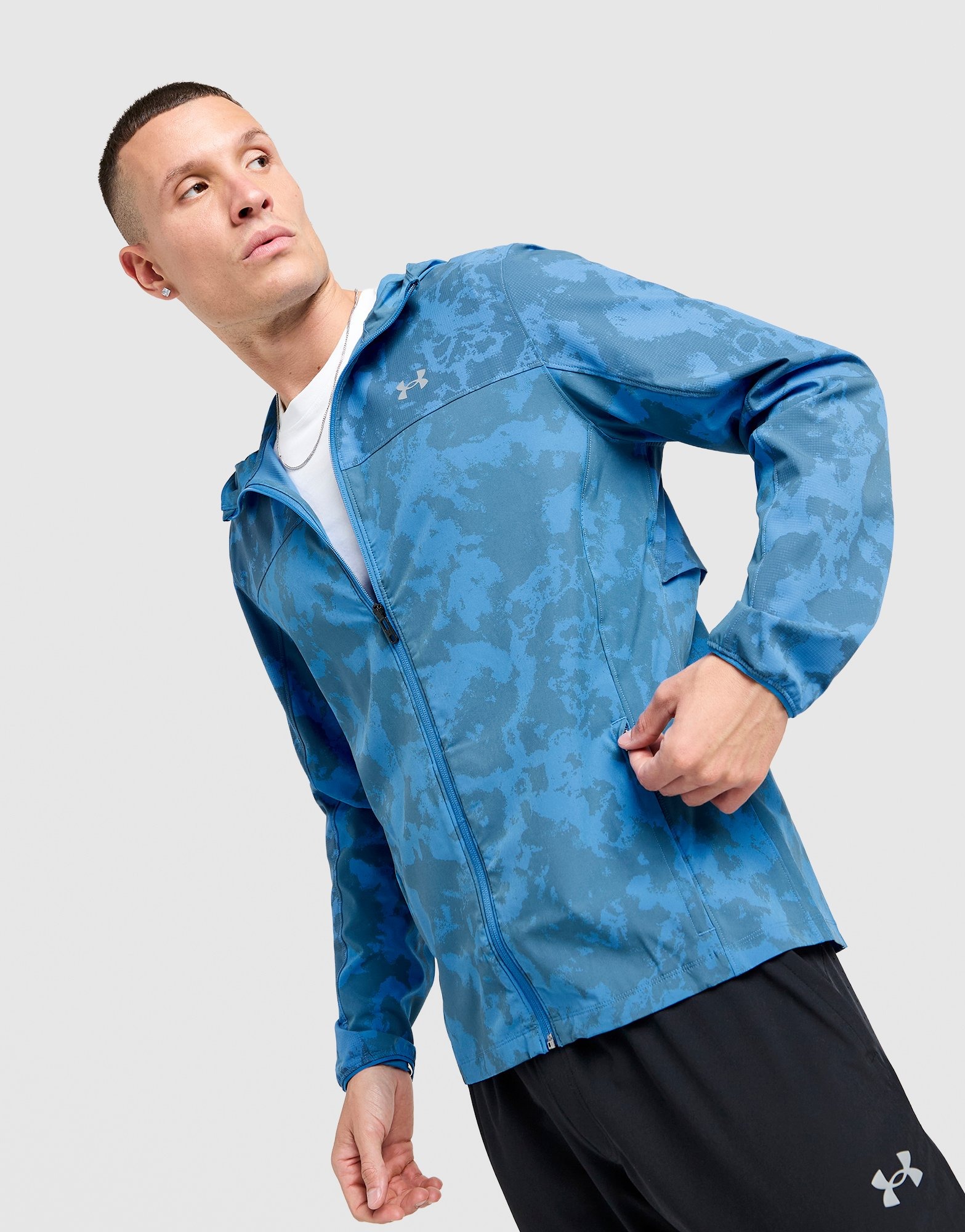 Blue Under Armour Velocity Storm Camo Jacket | JD Sports UK
