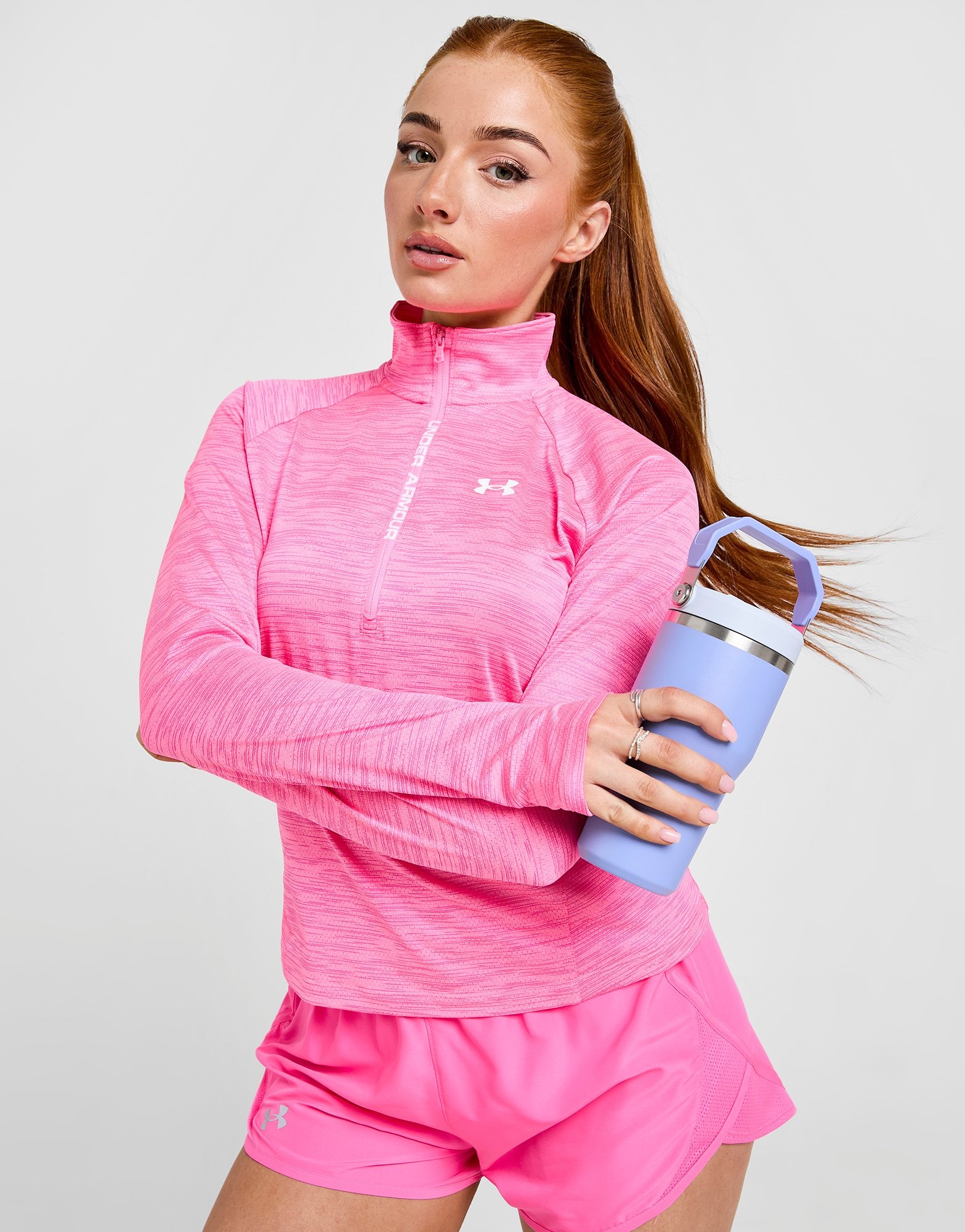 Pink Under Armour Tech Vent 1/4 Zip Top - JD Sports NZ