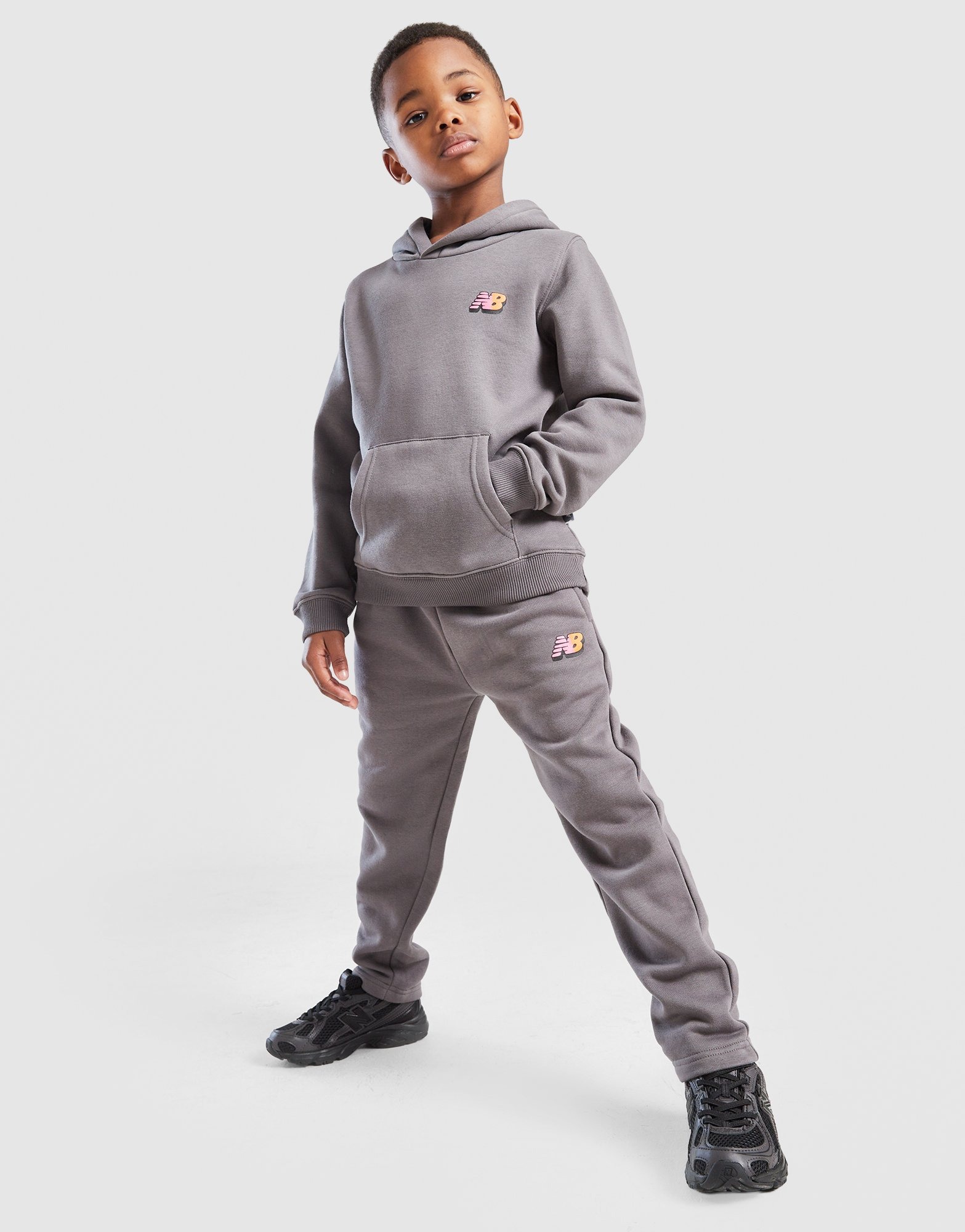 Grey New Balance Bubble Logo Tracksuit Children | JD Sports UK