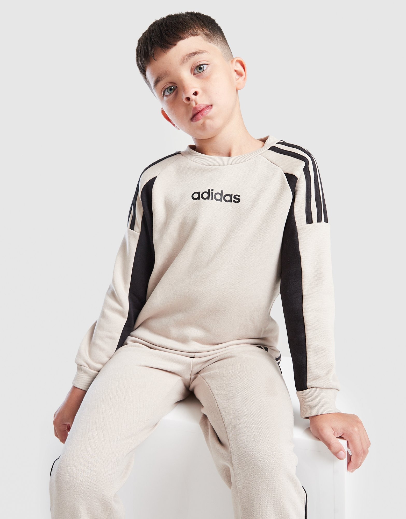 adidas Colour Block Linear Crew Tracksuit Children - JD Sports Danmark