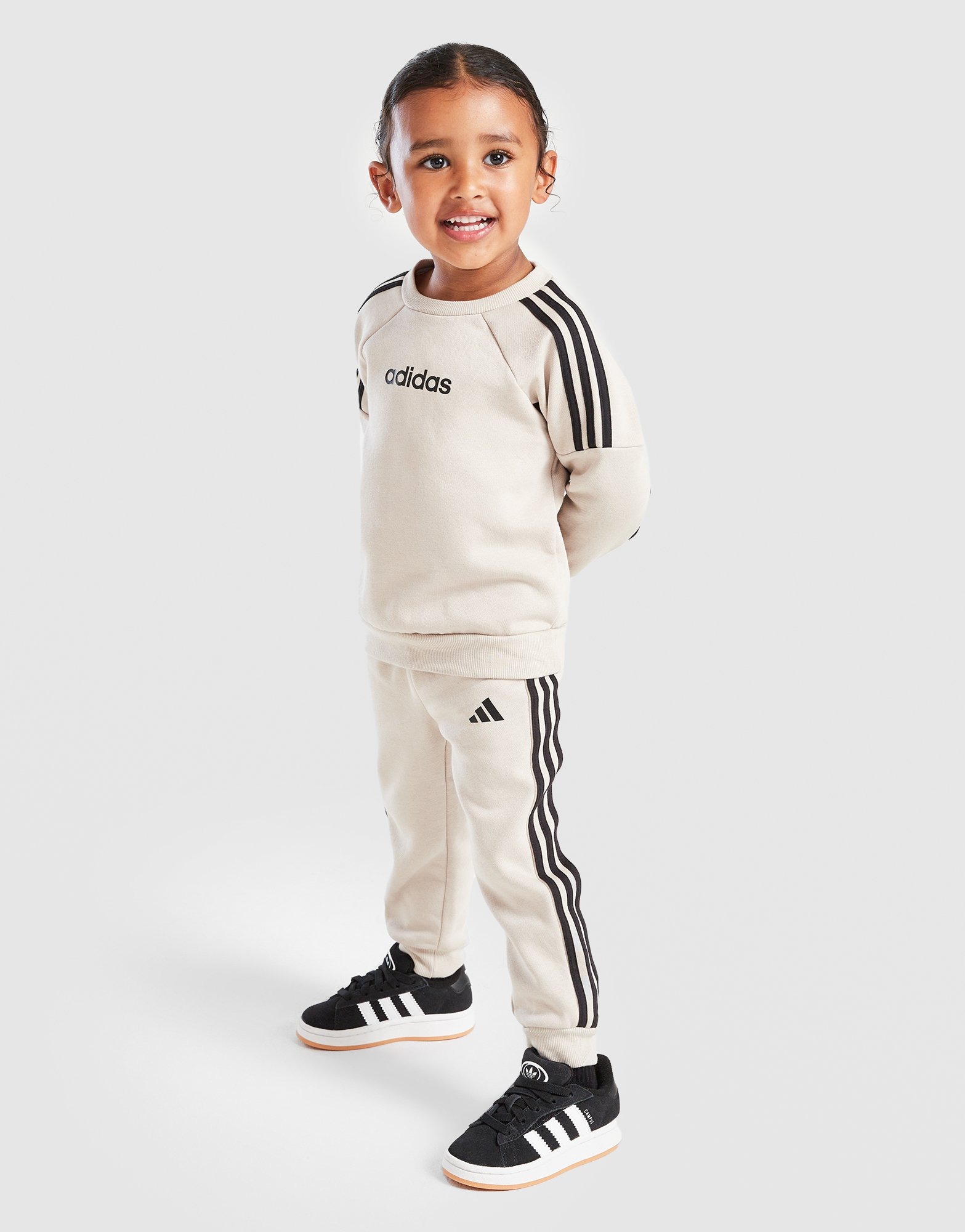 Brown adidas Colour Block Linear Crew Tracksuit Infant - JD Sports Sverige