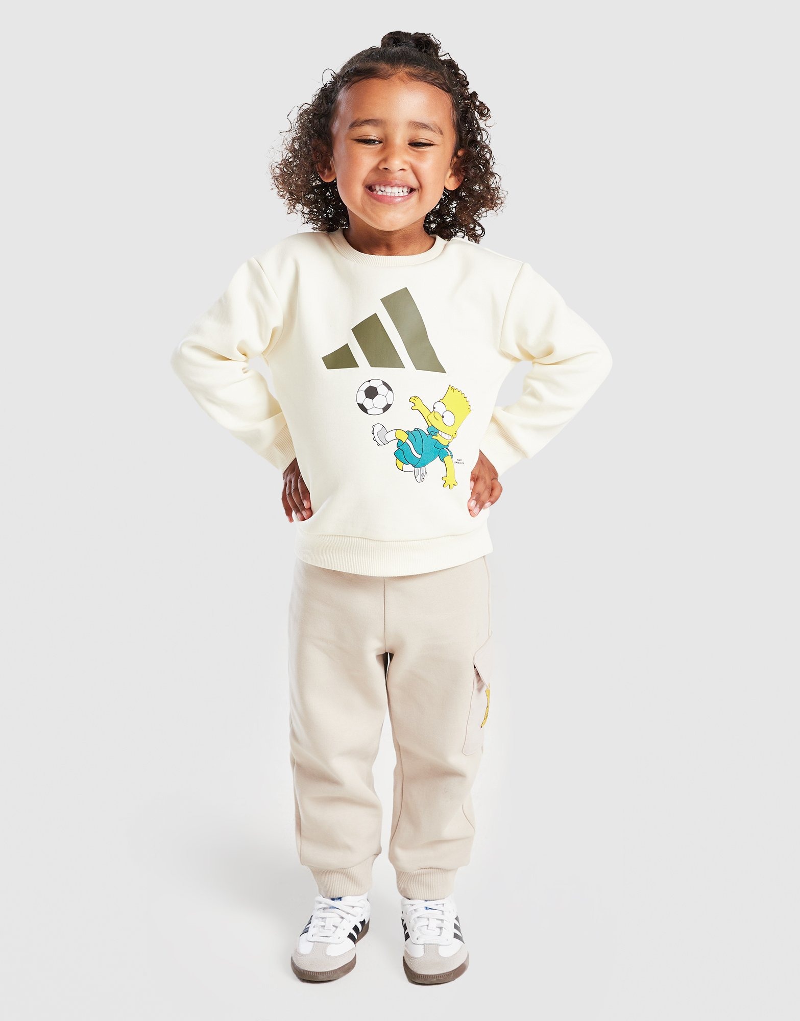 White adidas Badge Of Sport The Simpsons Crew Tracksuit Infant - JD ...