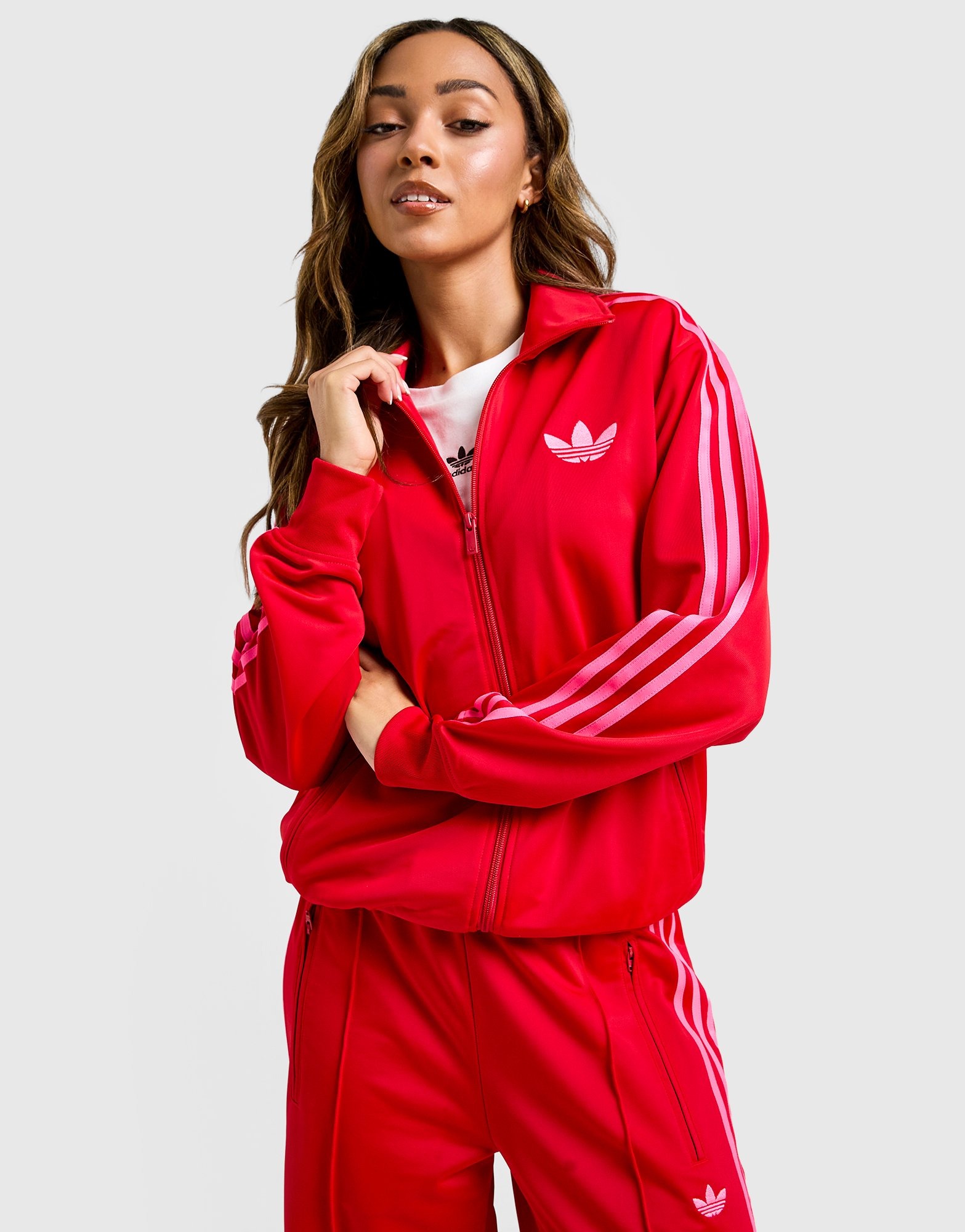 Red adidas Originals Oversized Firebird Track Top - JD Sports Global